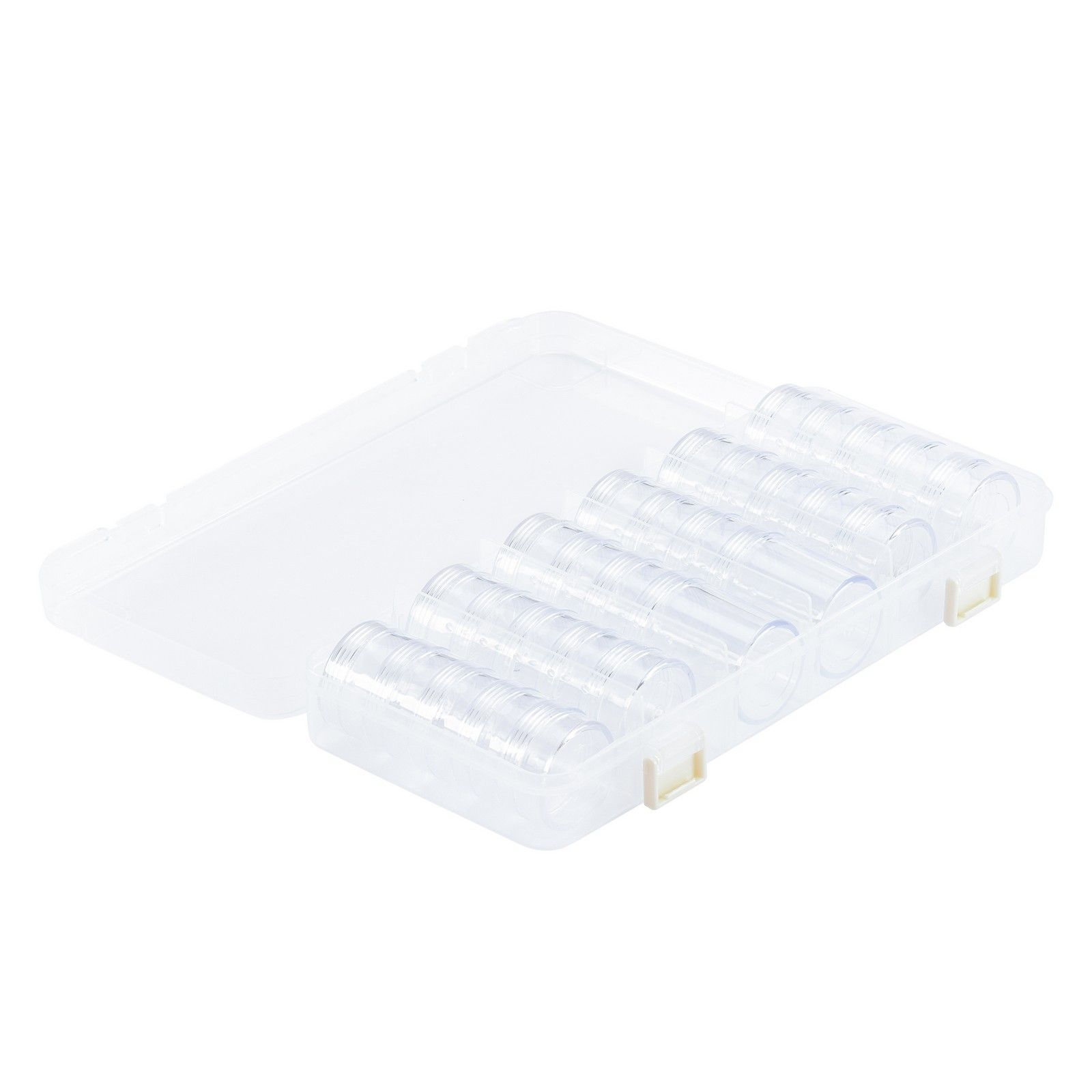 Transparent storage box with individual jars | Vaessen Creative