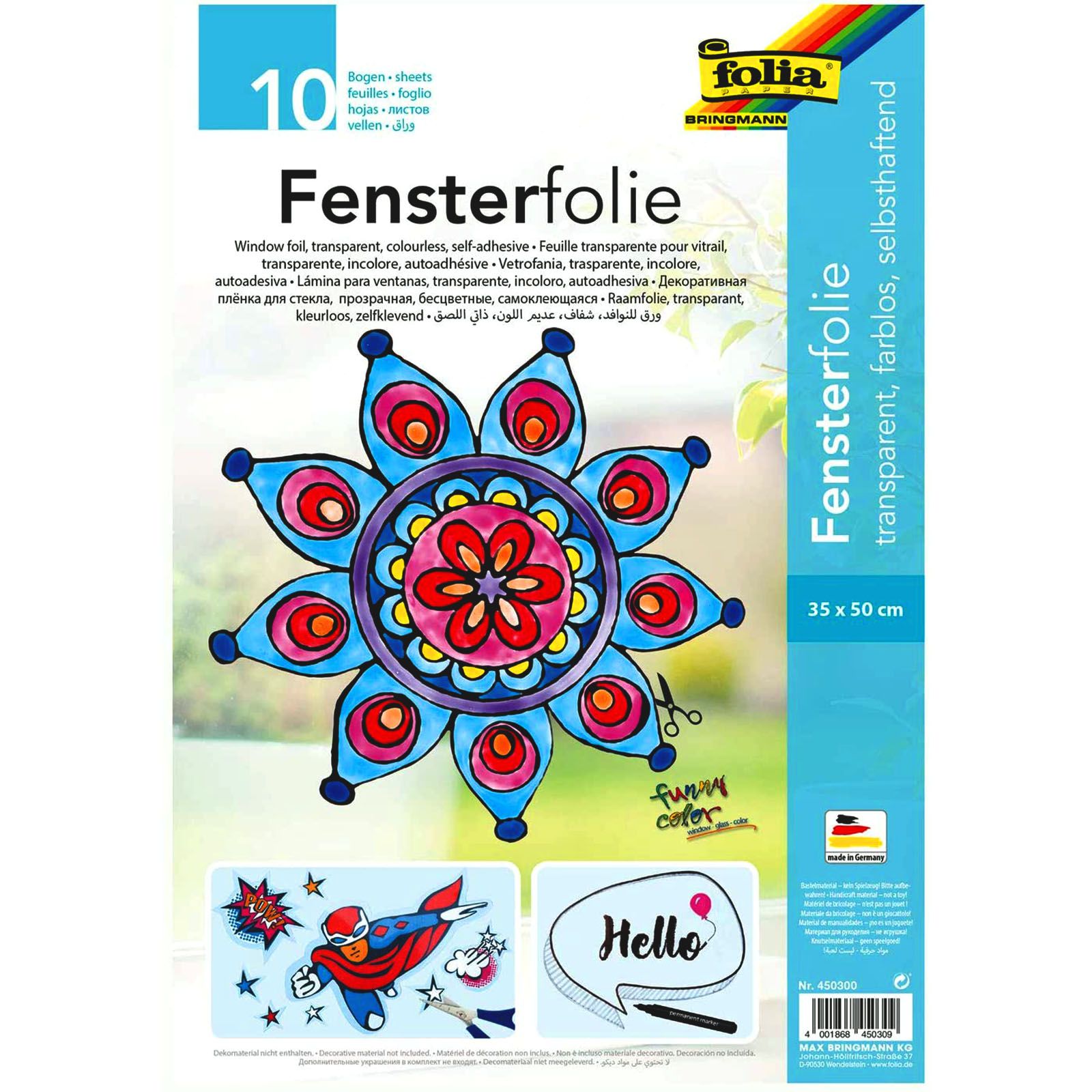 Folia • Window color folie 35x50cm 5stuks