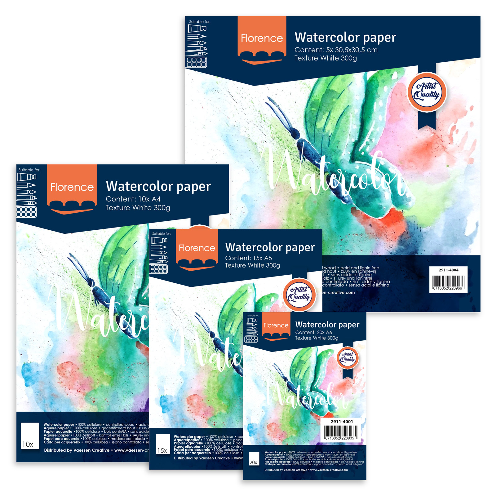 Florence • Watercolour Paper Texture 300g White