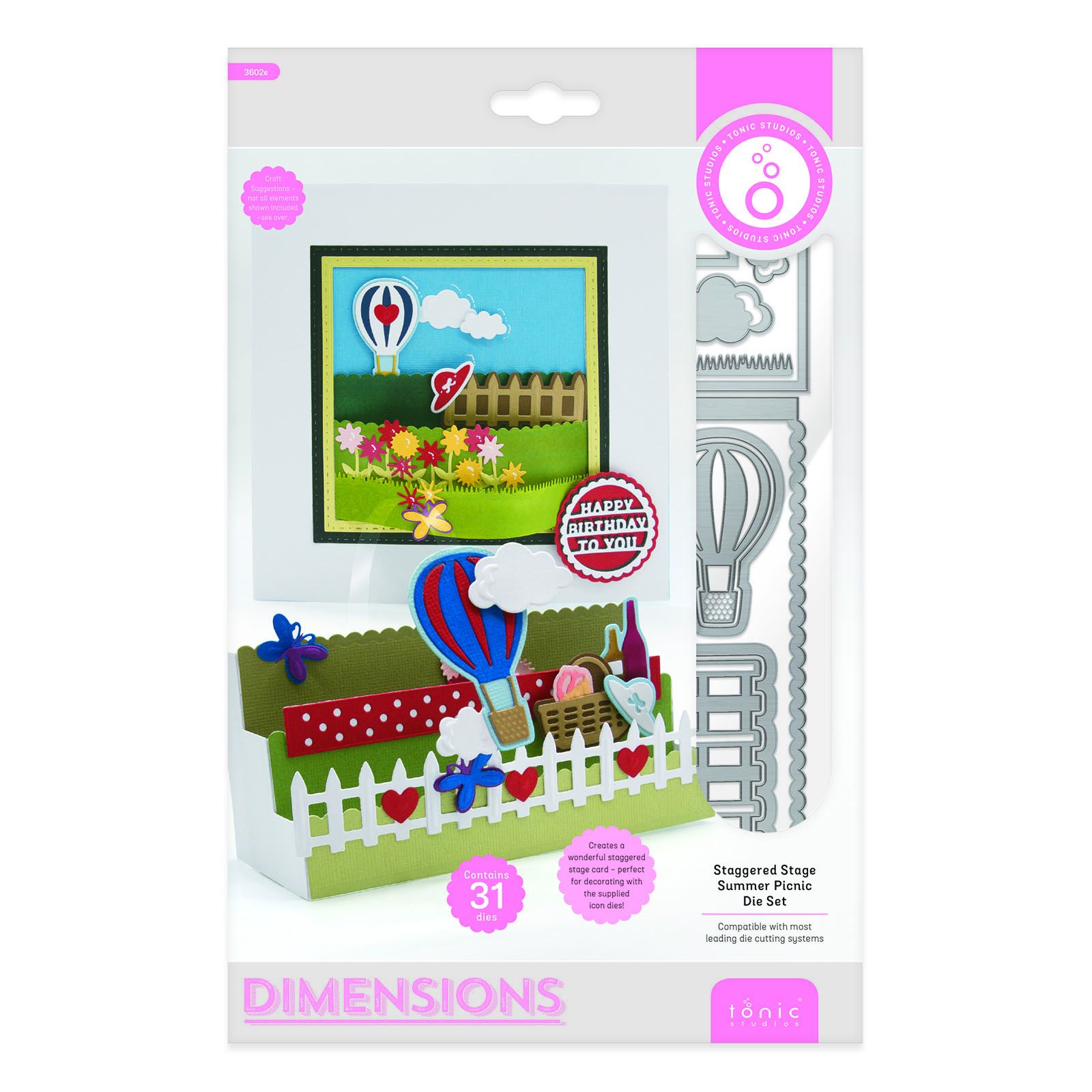 Tonic Studios • Dimensions die set Staggered stage summer picnic