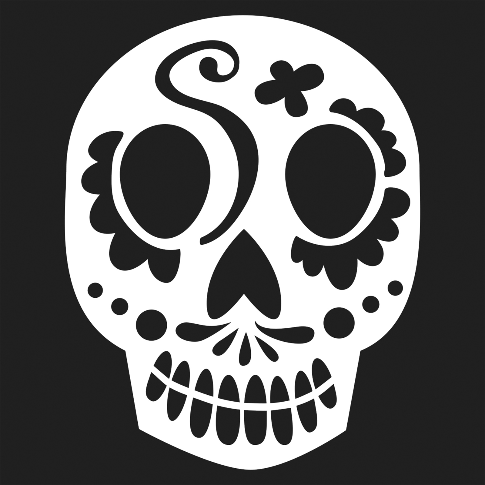 Simple Sugar Skull Stencil