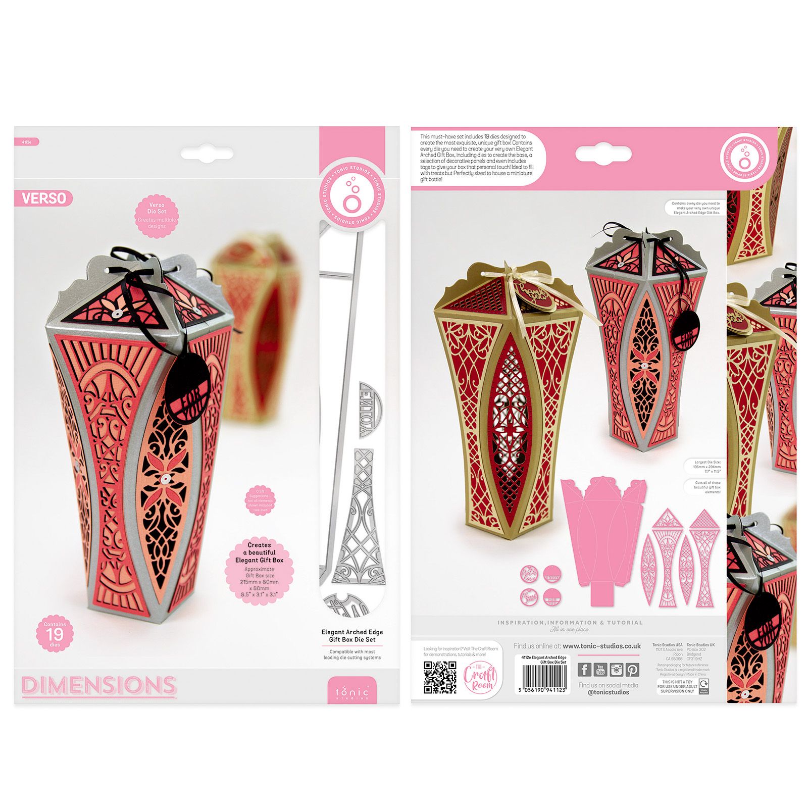 Tonic Studios • Dimensions die set Elegant arched edge gift box
