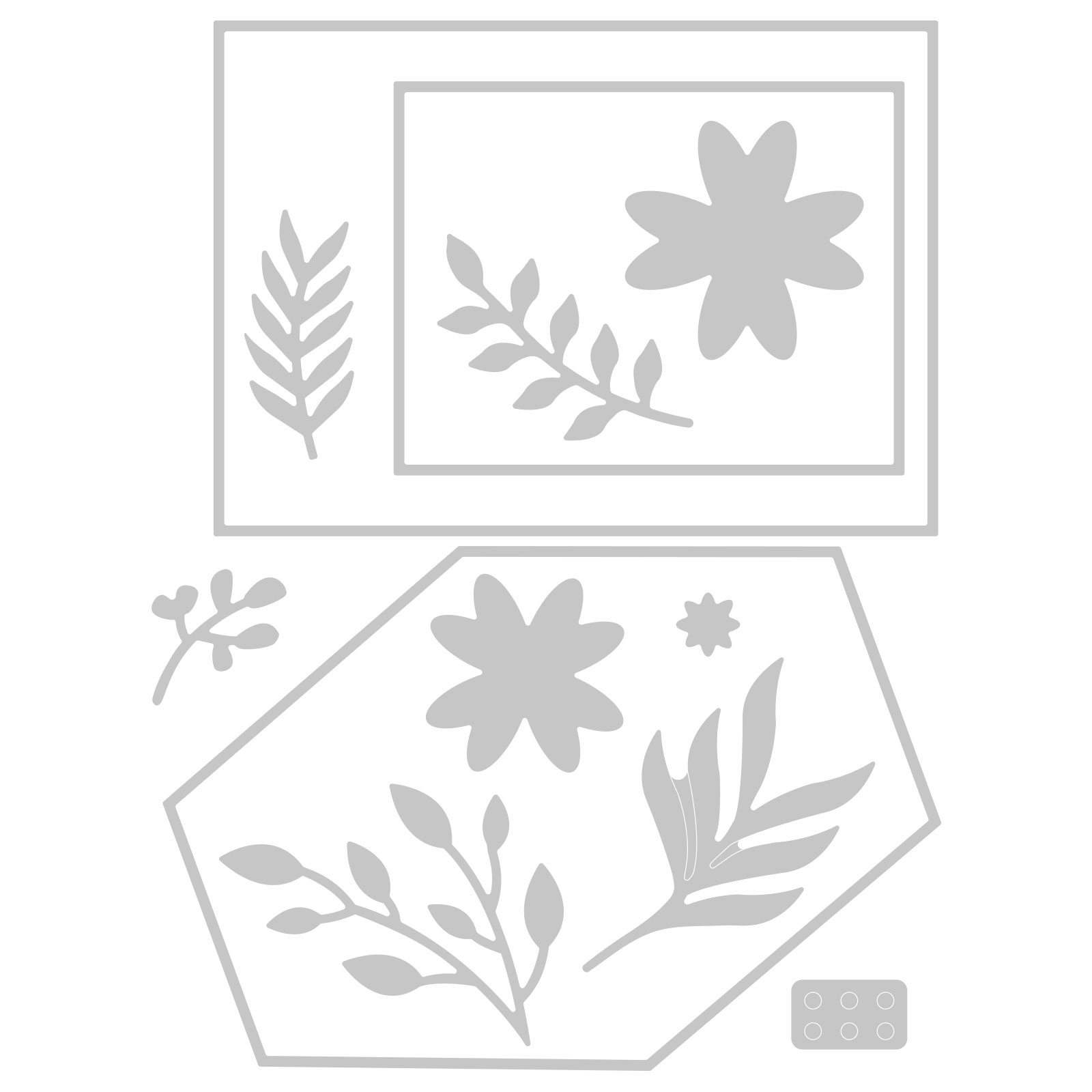 Sizzix • Thinlits Die Set 12PK Geo Floral Frame von Lisa Jones