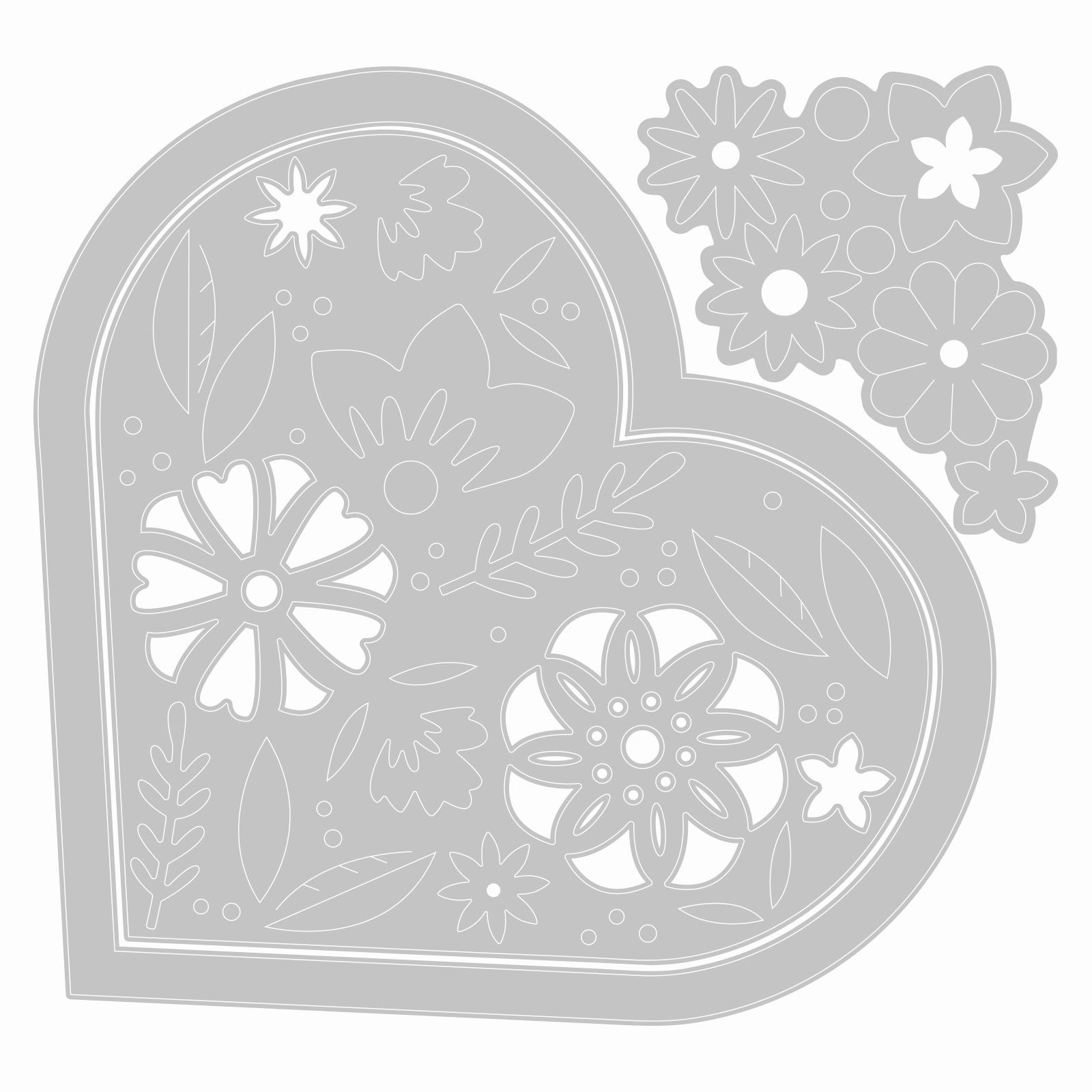Sizzix • Framelits Die Set w/Stamps Blooming Heart