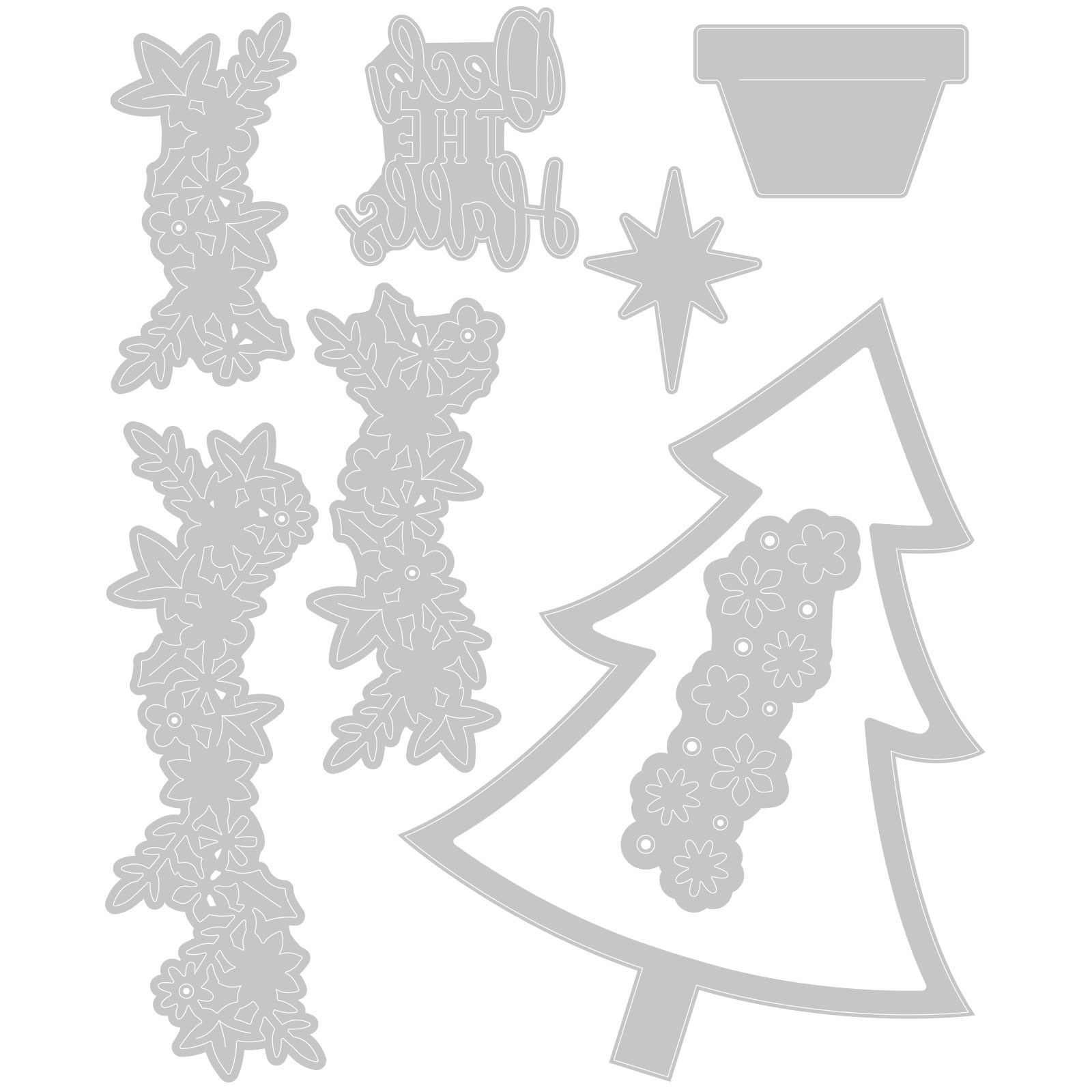 Sizzix • Thinlits Fustella da Taglio Embellished Christmas Tree
