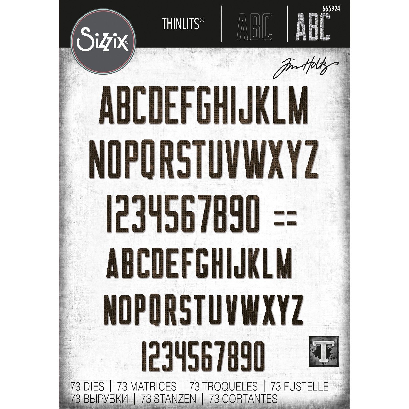 Sizzix • Tim Holtz Thinlits Die Set Alphanumeric Theory 73pcs