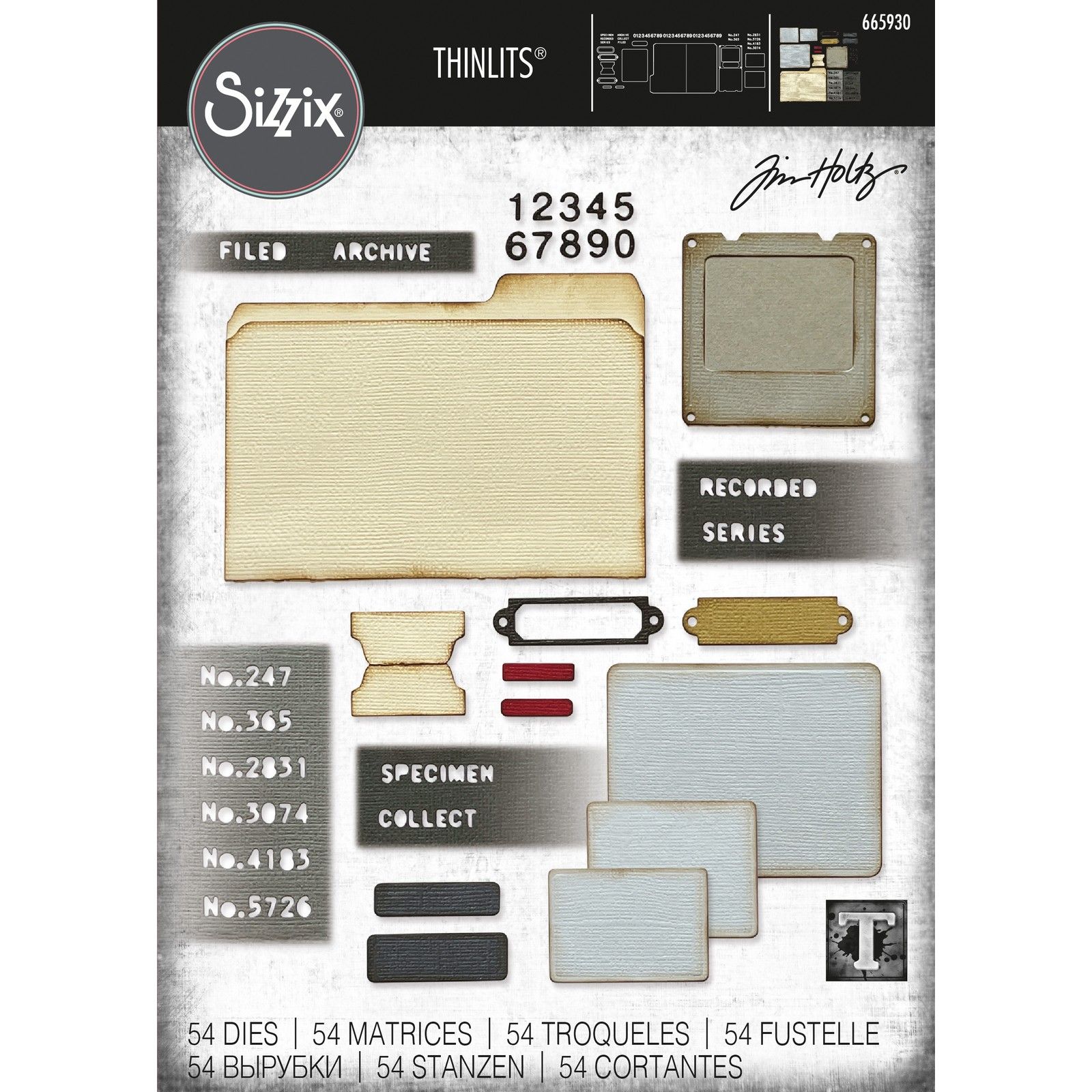 Sizzix • Tim Holtz Thinlits Die Set Specimen 54pcs