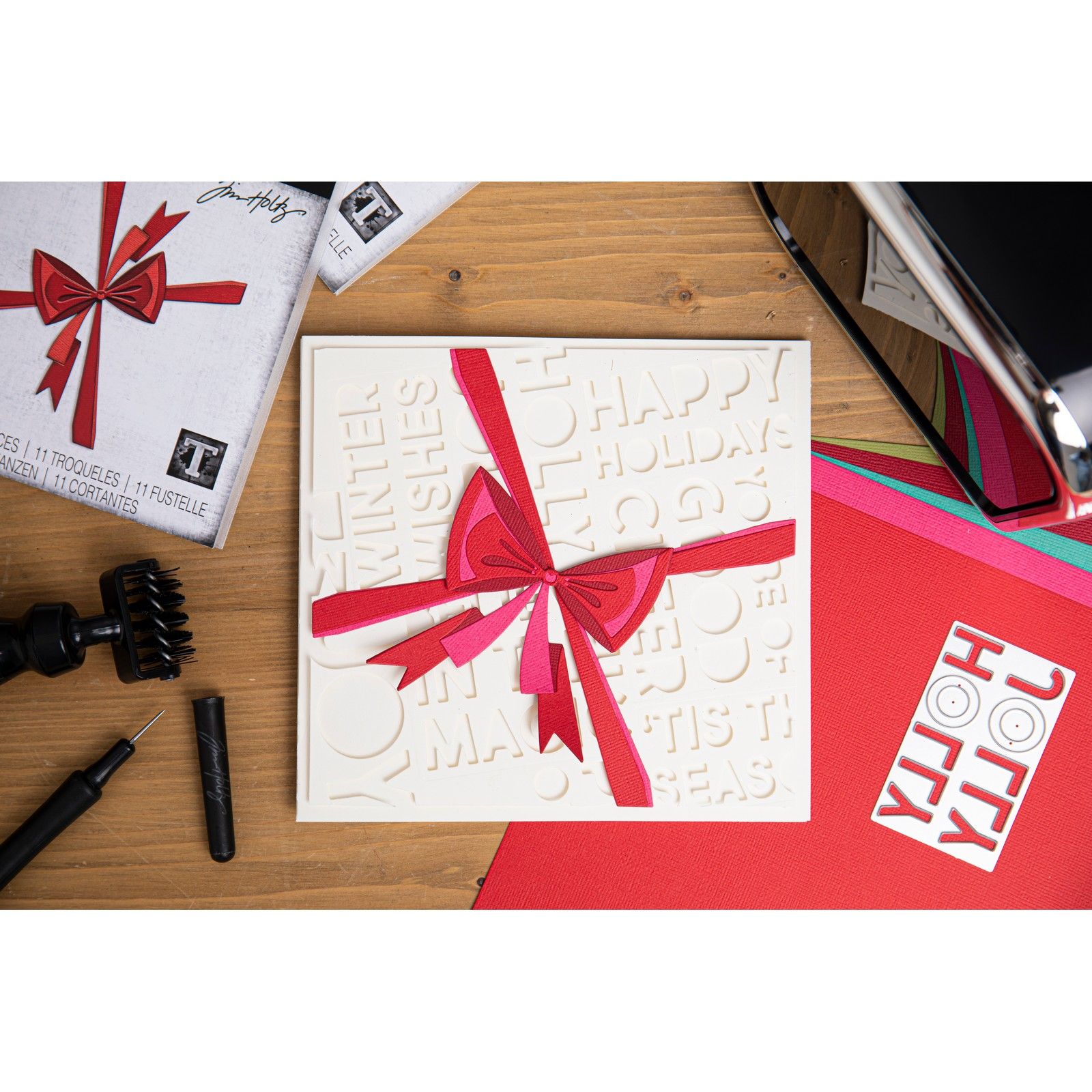 Sizzix • Tim Holtz Thinlits Die Set Bold Text Christmas 9pcs