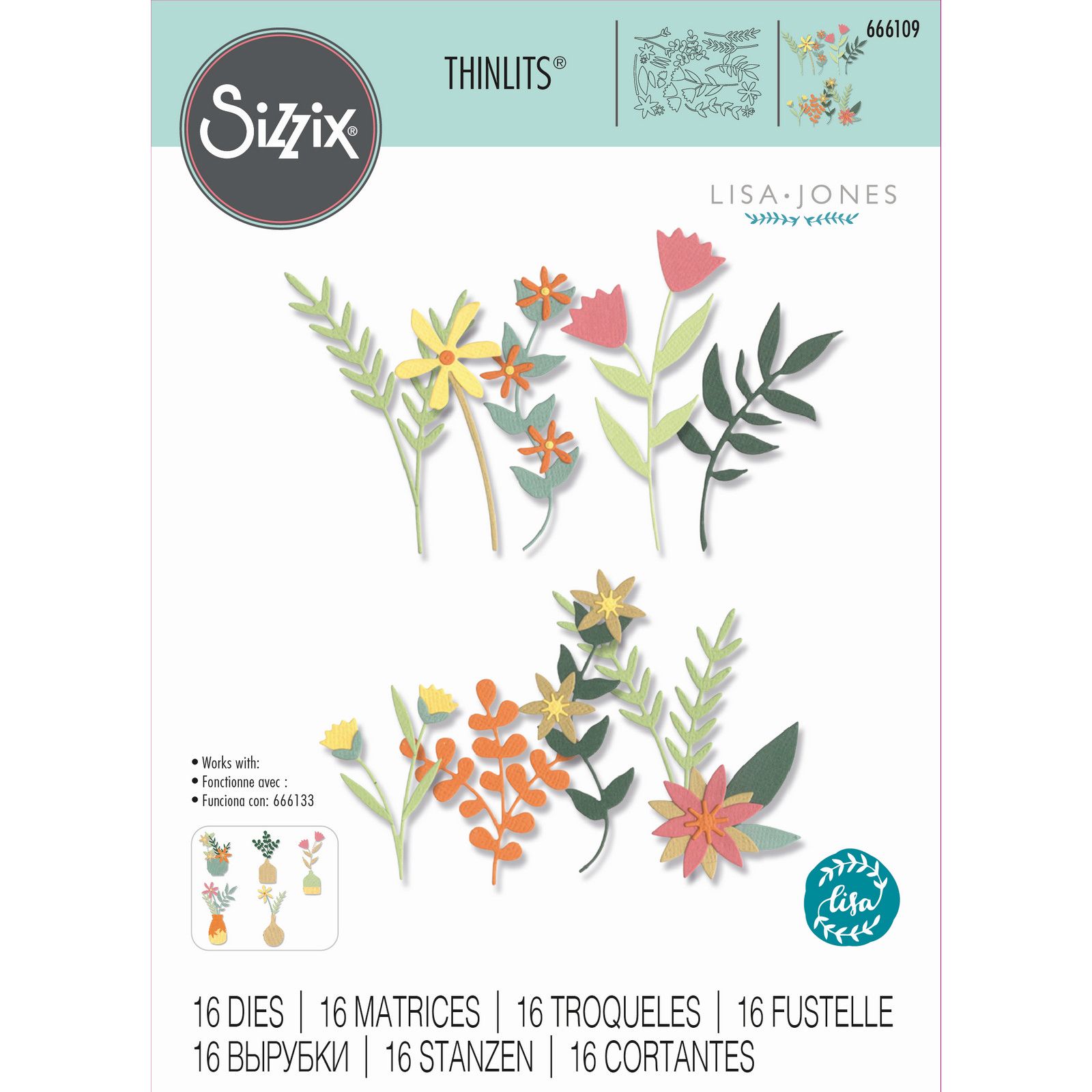 Sizzix • Thinlits Die Set Boho Bouquet 16stuks