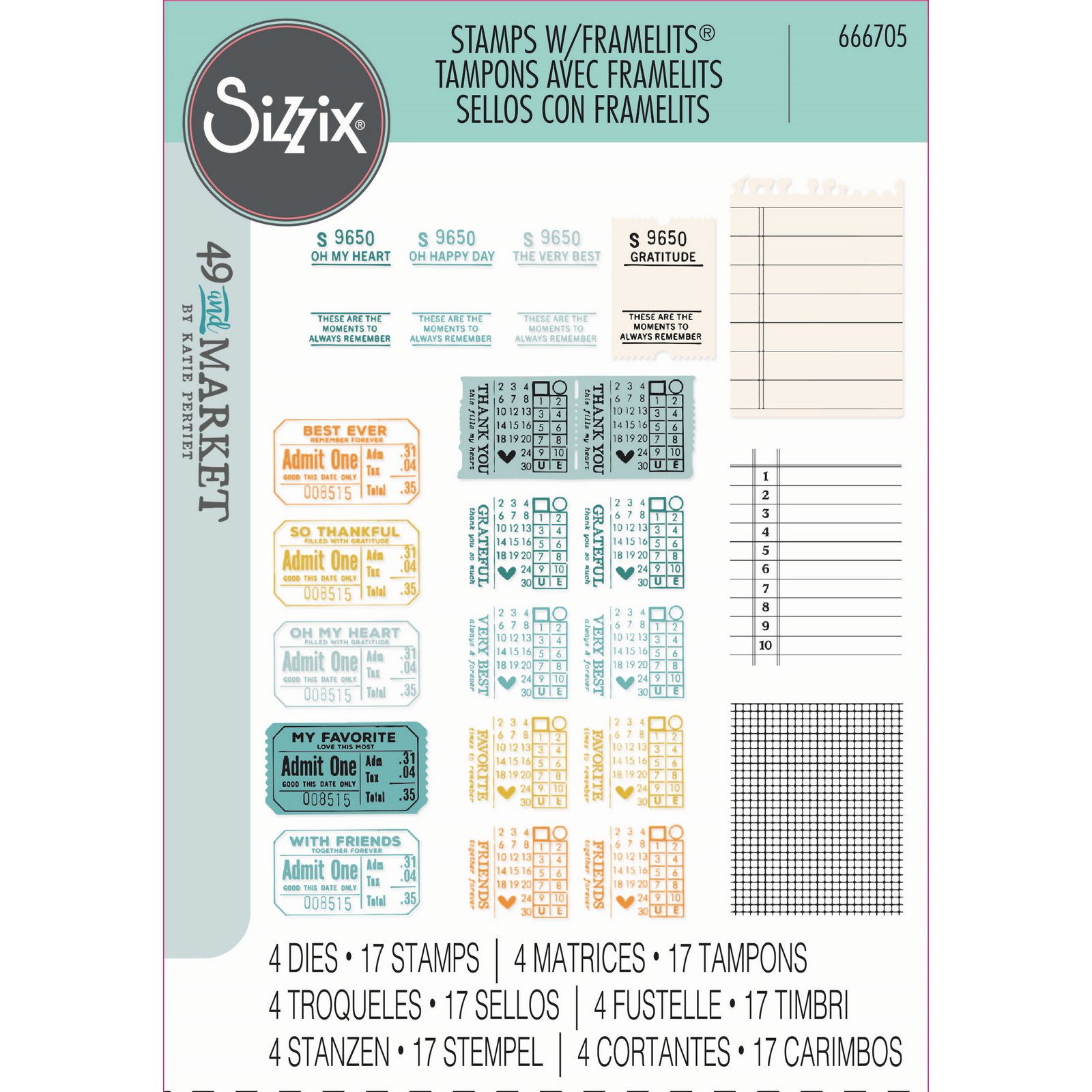 Sizzix • Essentials Clear Stamp Set A5 with Framelits Die Forever ...