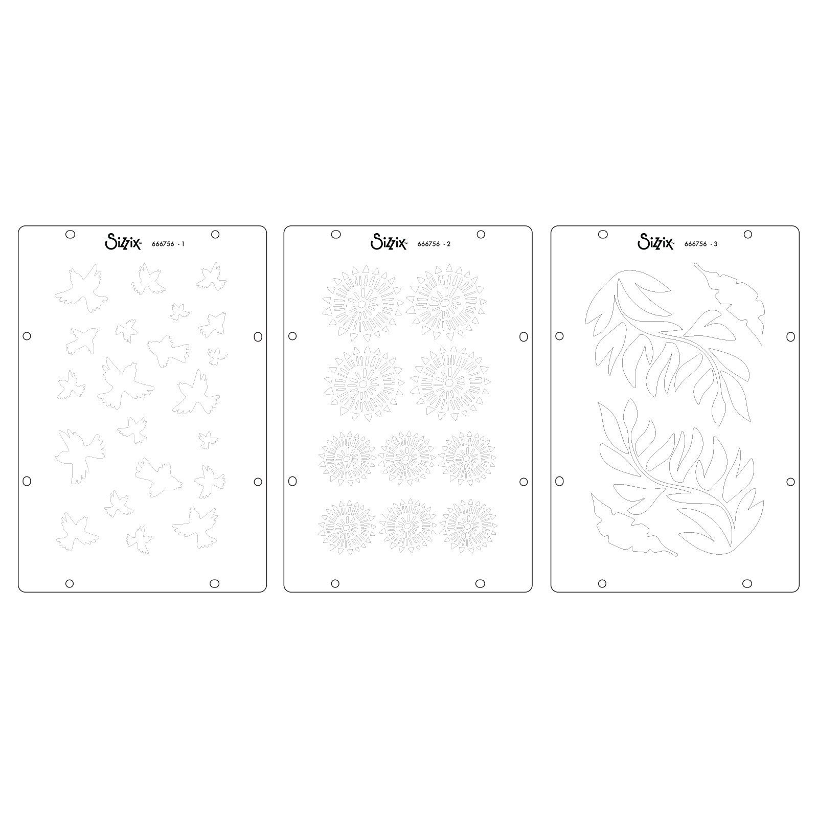 Sizzix • Studio Stamps Set 5pcs & 3pcs Stencils Ikigai by Cat Kerr