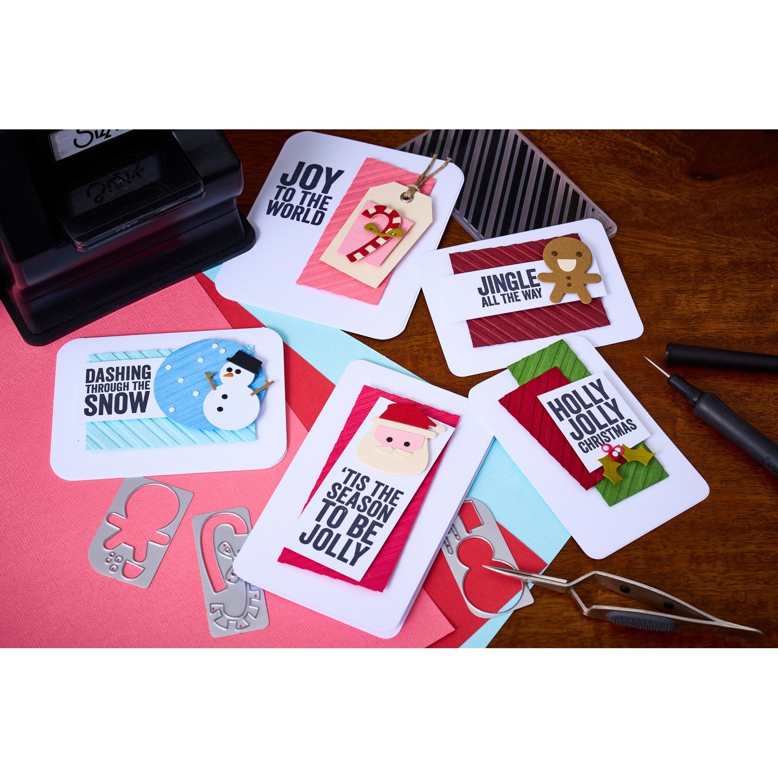 Sizzix • Vault Embossing Folder with Thinlits Die Set Christmas Minis by Tim Holtz 6pcs