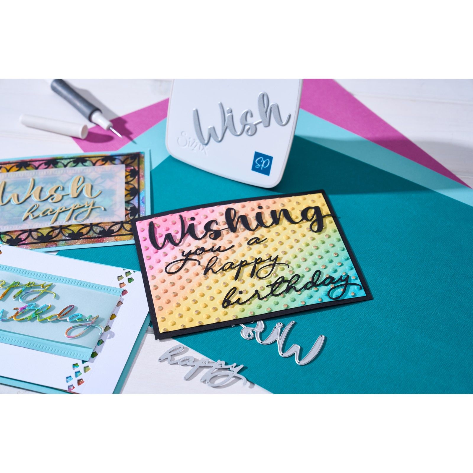 Sizzix • 3-D TIEF & A6 Stencil Rock the Dots by Stacey Park