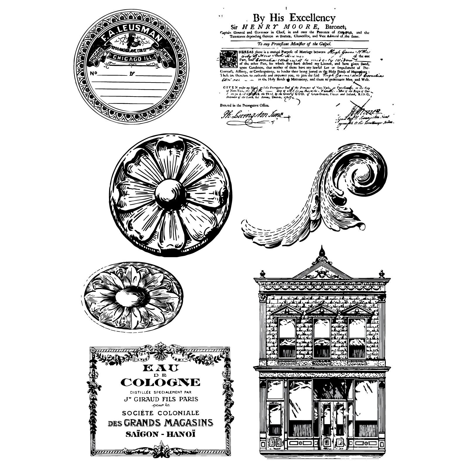 Sizzix • Studio: A5 Clear stamps& 3pcs A5 Stencils Build It by Mark Montano