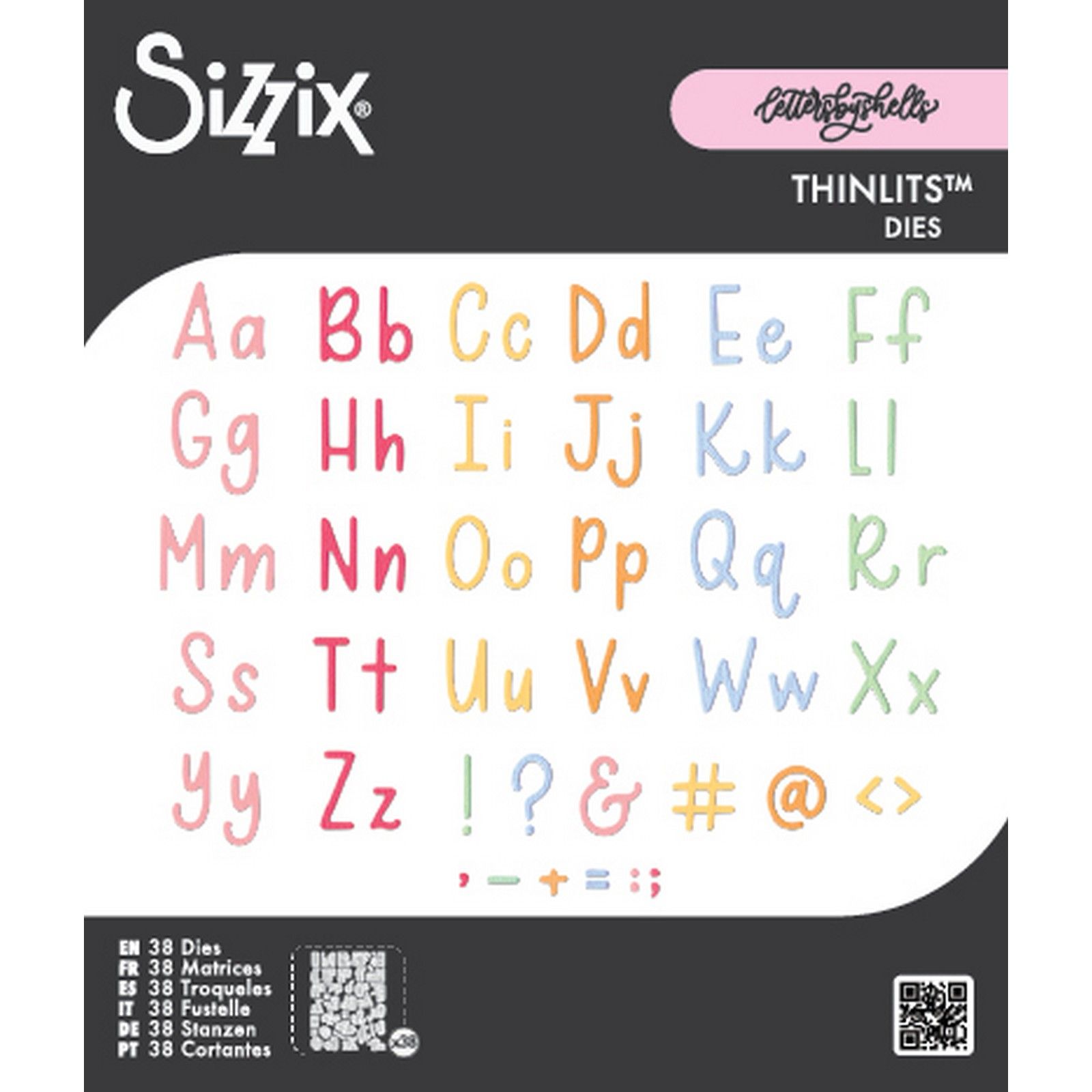 Sizzix • Thinlits Die Set 37pcs Simple Letters by Letters by Shells