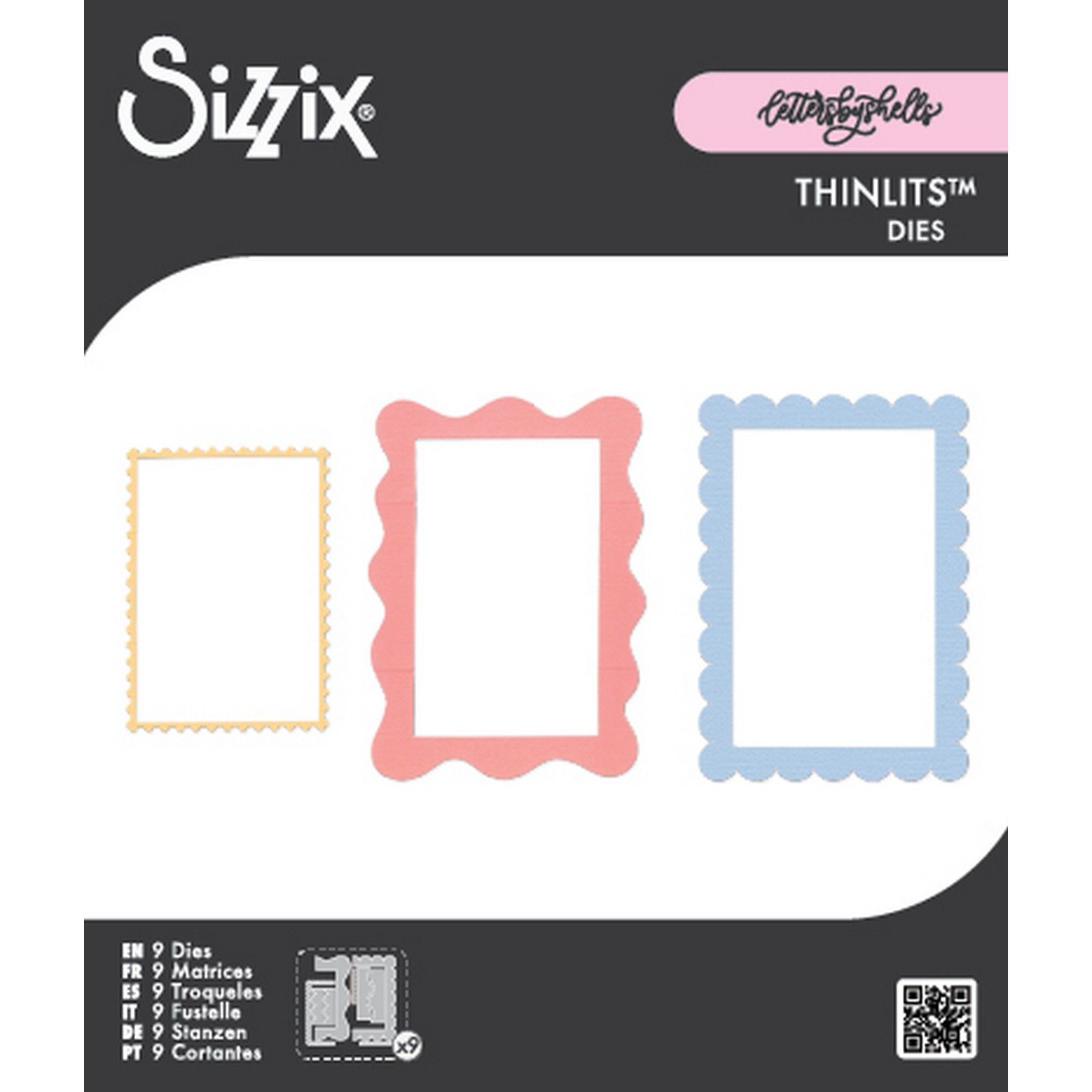 Sizzix • Thinlits Die Set 9pcs Fun Borders by Letters by Shells