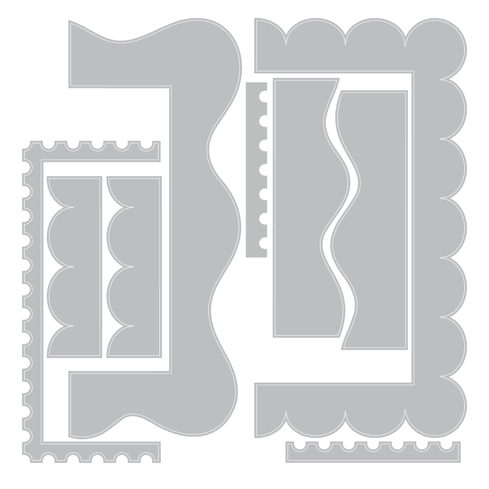 Sizzix • Thinlits Die Set 9pcs Fun Borders by Letters by Shells