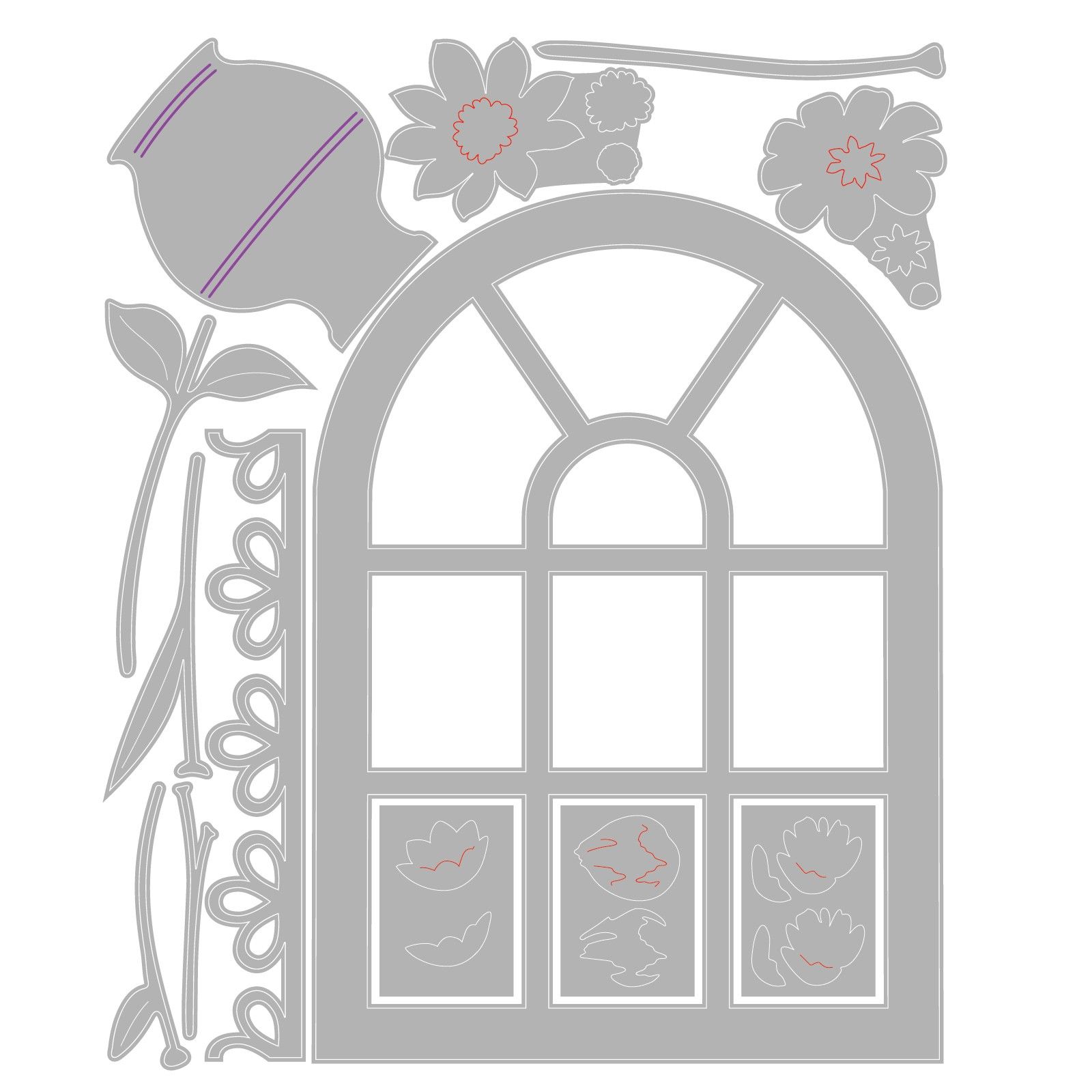 Sizzix • Thinlits 13pcs Die Set Windowsill Flowers and Vase by Eileen Hull