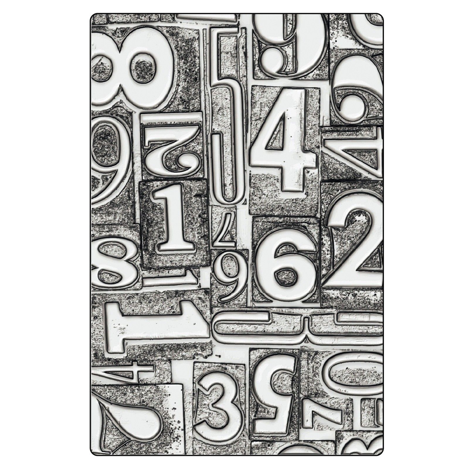 Sizzix • 3D Texture Fades Embossing Folder Numbered Large/A5 by Tim Holtz