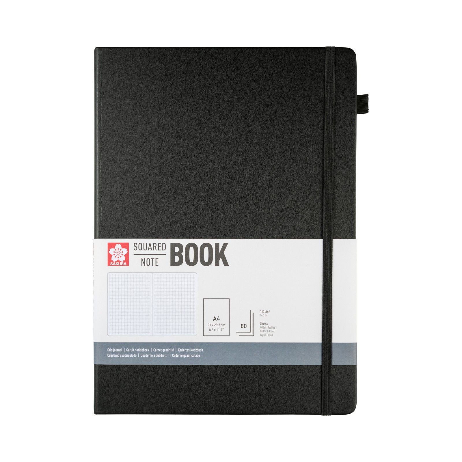 Sakura • Notebook Squared 21x30cm Black