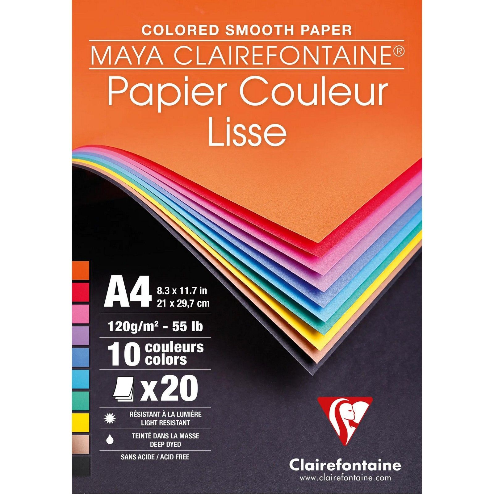 Clairefontaine • Maya Coloured Paper 120g Smooth A4 Assortment 20x