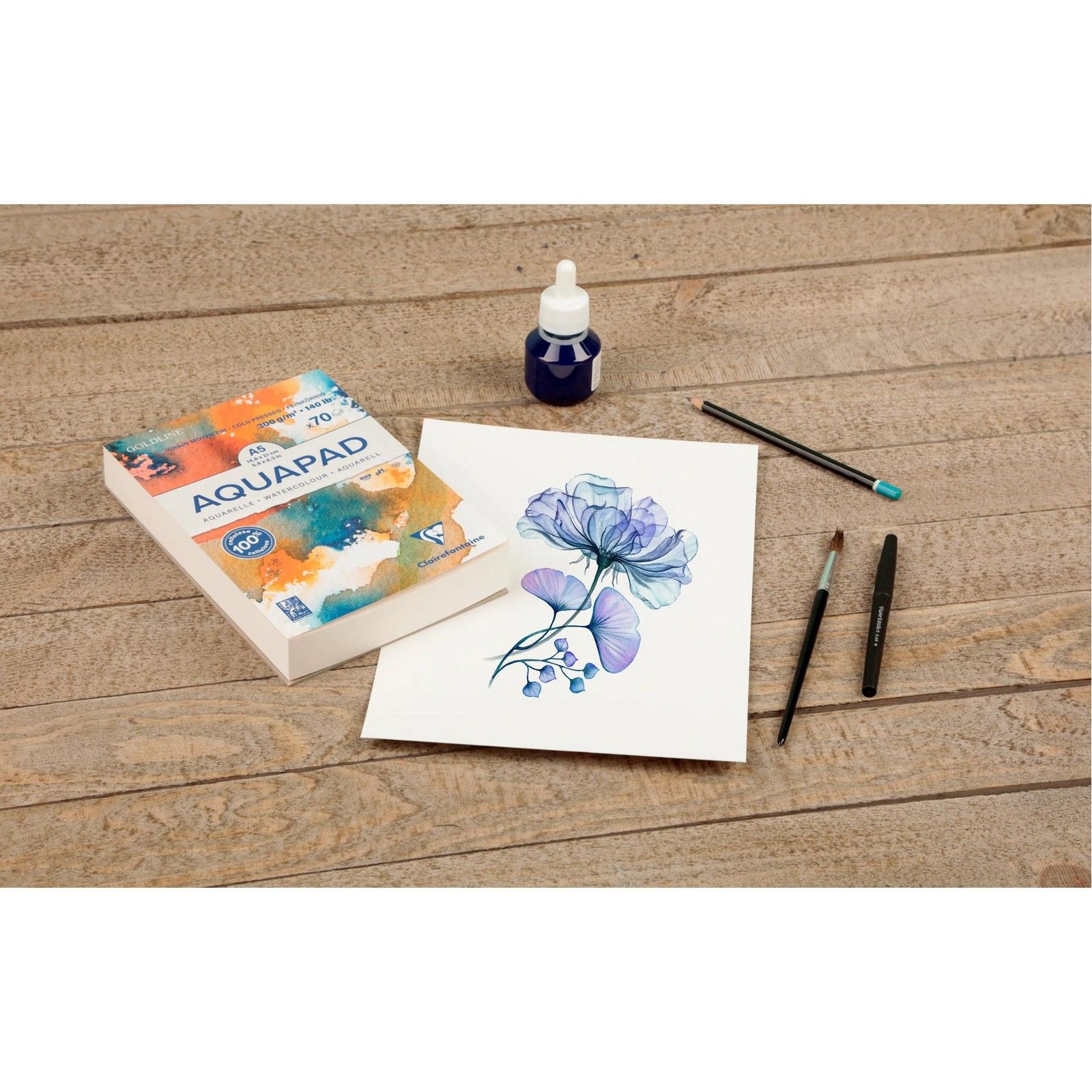 Clairefontaine • Aquapad Watercolour Paper 300g Fine Texture A6 50x