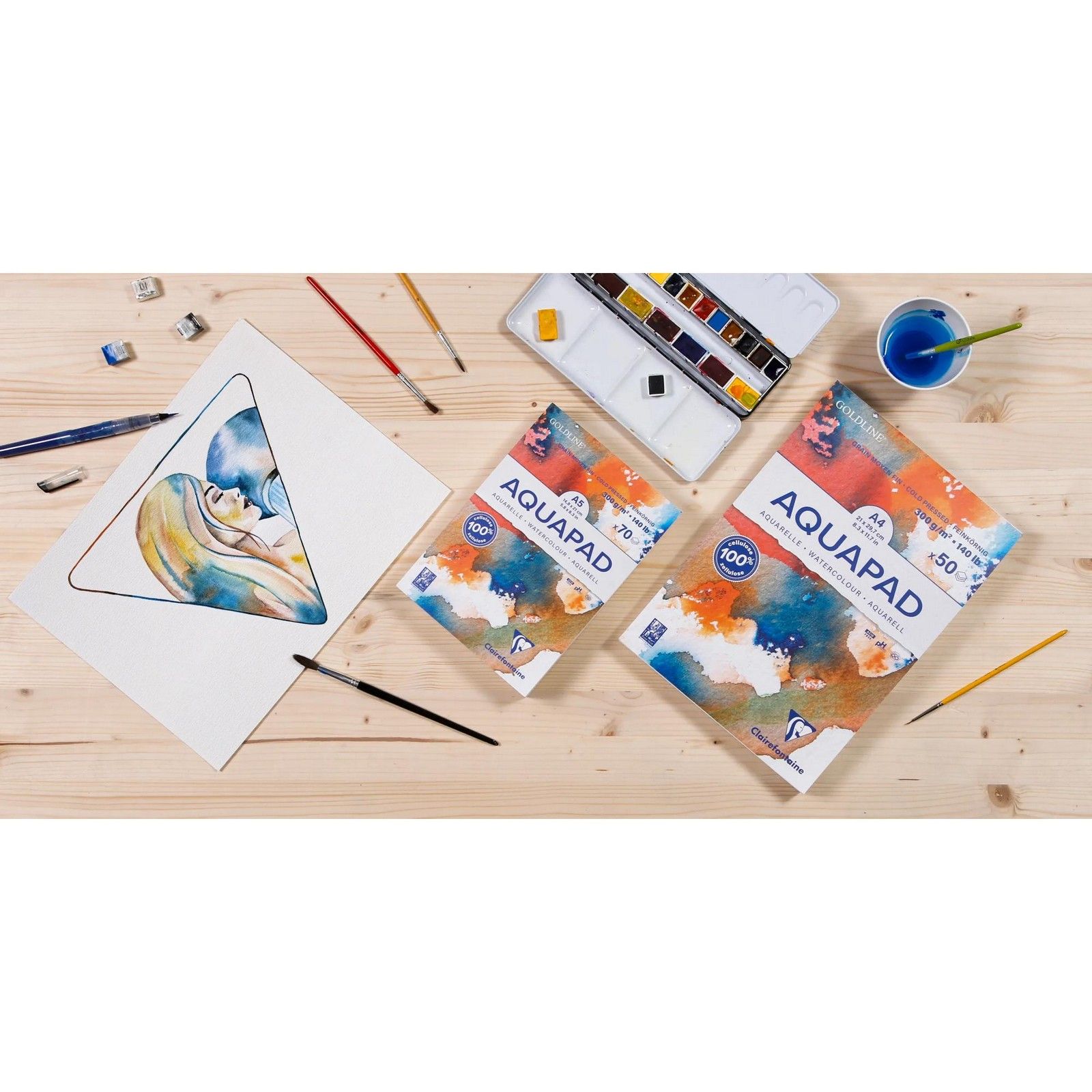 Clairefontaine • Aquapad Watercolour Paper 300g Fine Texture A4 50x
