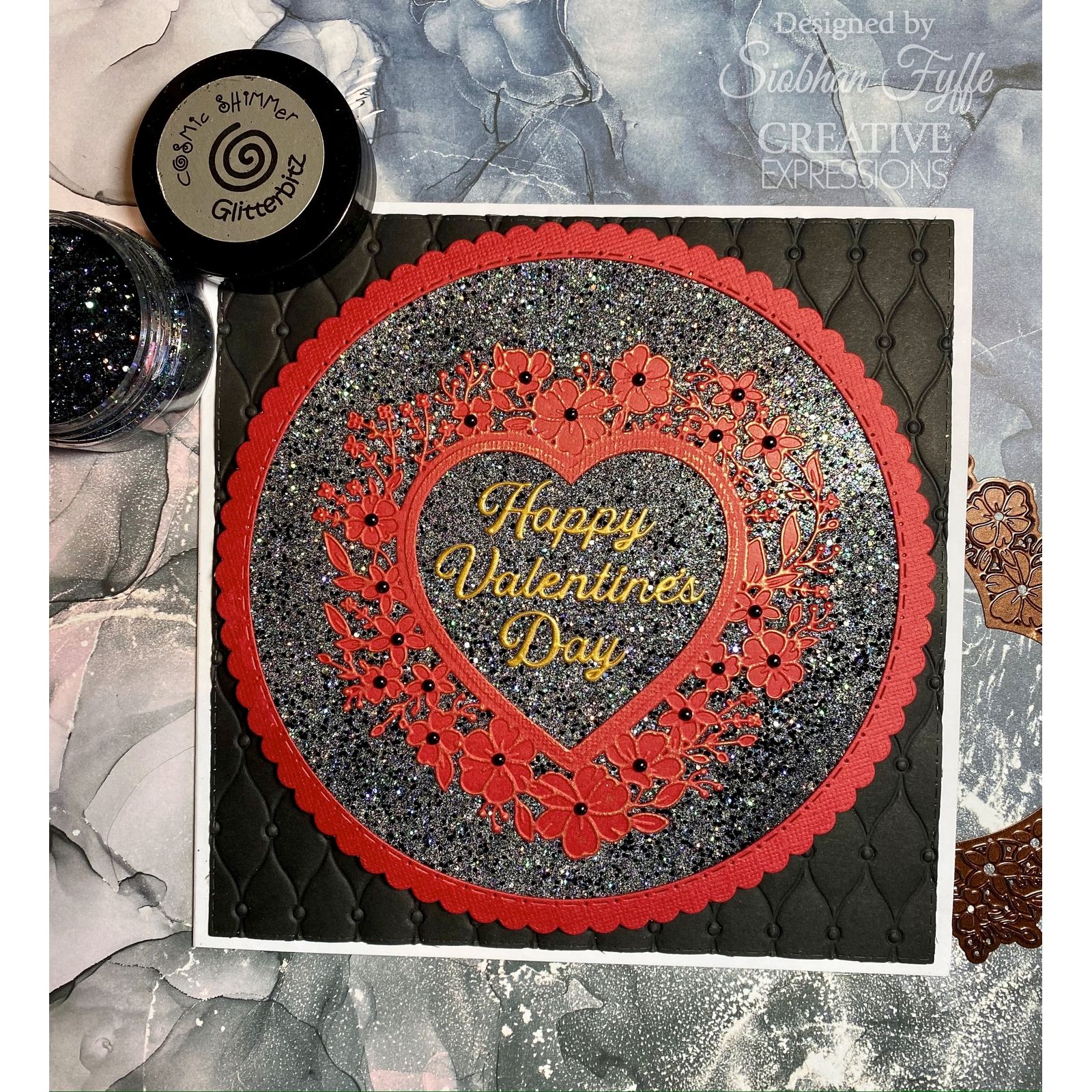 Creative Expressions • Everlasting Love Craft Die Lattice Heart Blooms