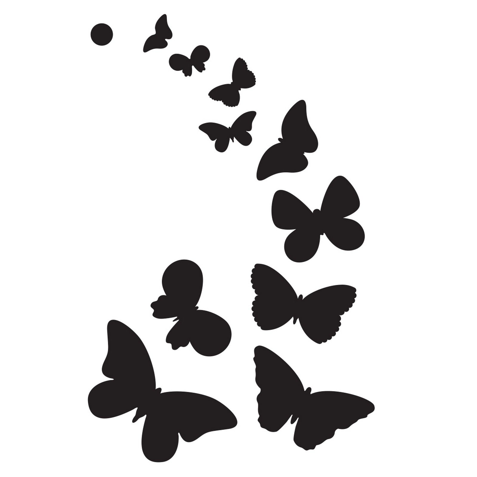 Flying Butterfly Stencil