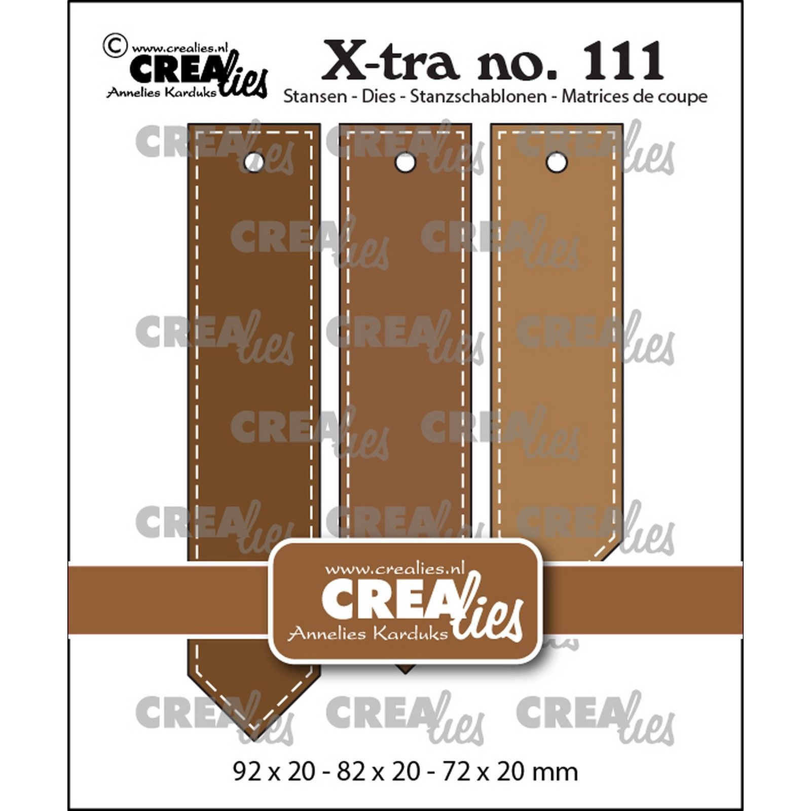 Crealies • Xtra Pointy tags with stitchline