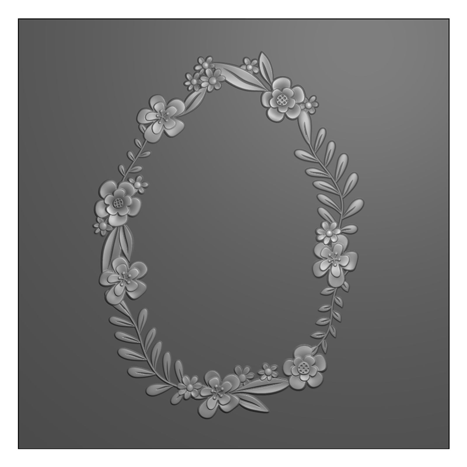 Nellie's Choice • 3D Embossing Folder Eggshaped Flower Wreath