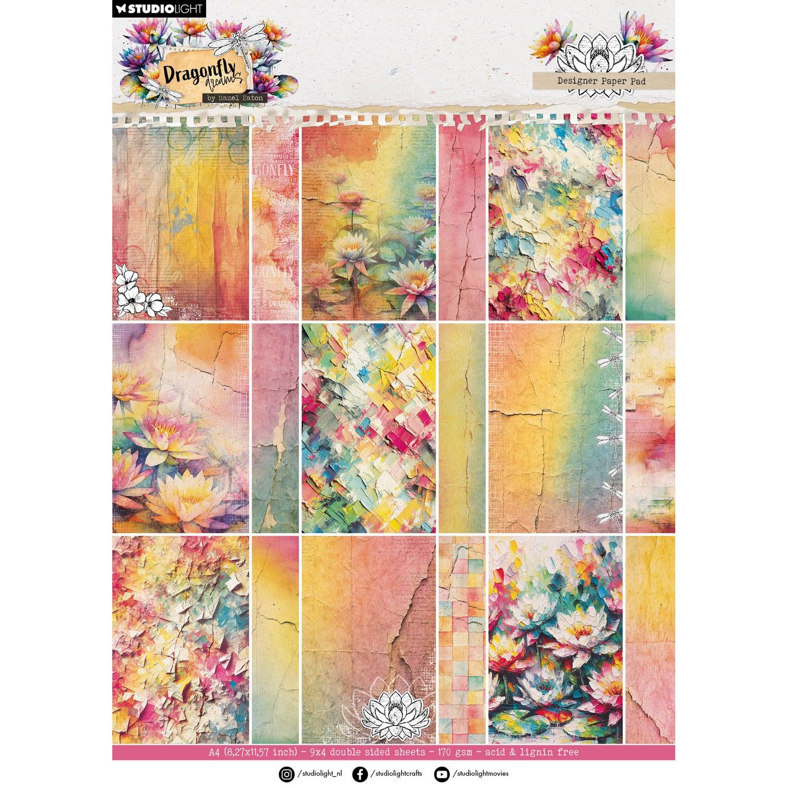 Studio Light • Hazel Eaton Designer Paper Pad Background papers ...