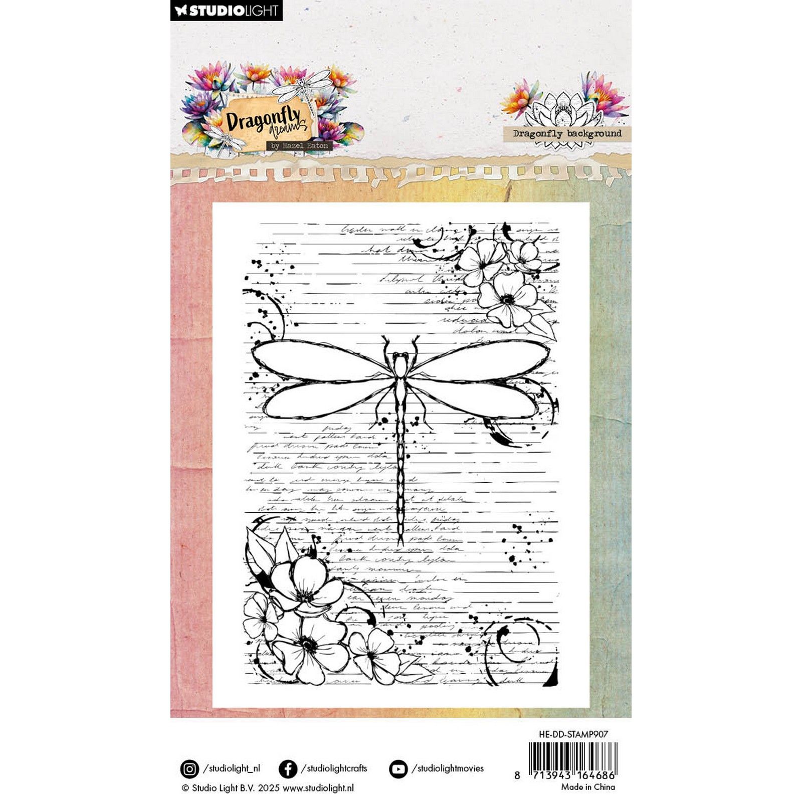 Studio Light • Hazel Eaton Clear Stamp Dragonfly background Dragonfly ...