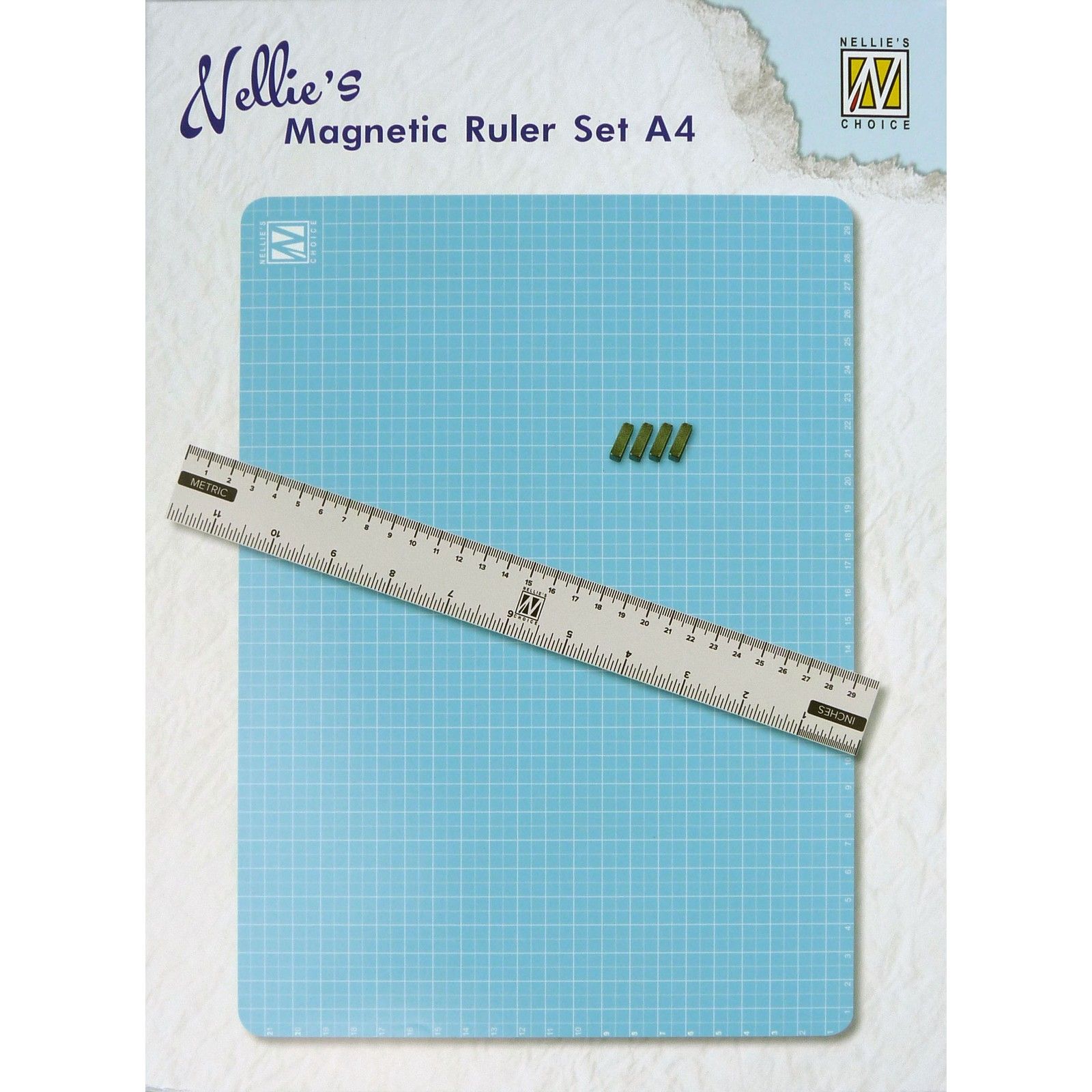 Nellie's Choice • Magnets Set Magnetic Mat, Magn.Ruler and 4 Magnetics A4