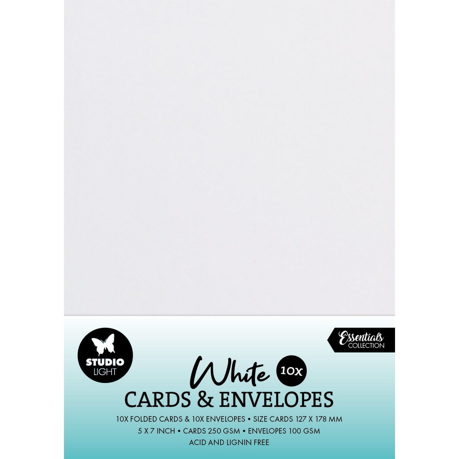Studio Light • Cards & Envelopes White 12,70x17,78cm