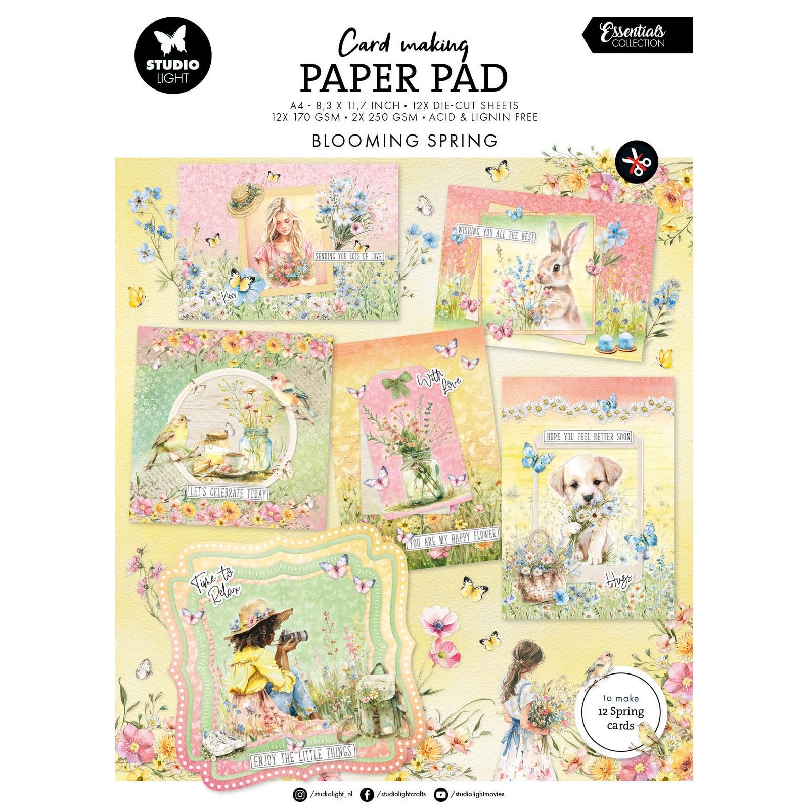 Studio Light • Essentials Card making pad Blooming spring