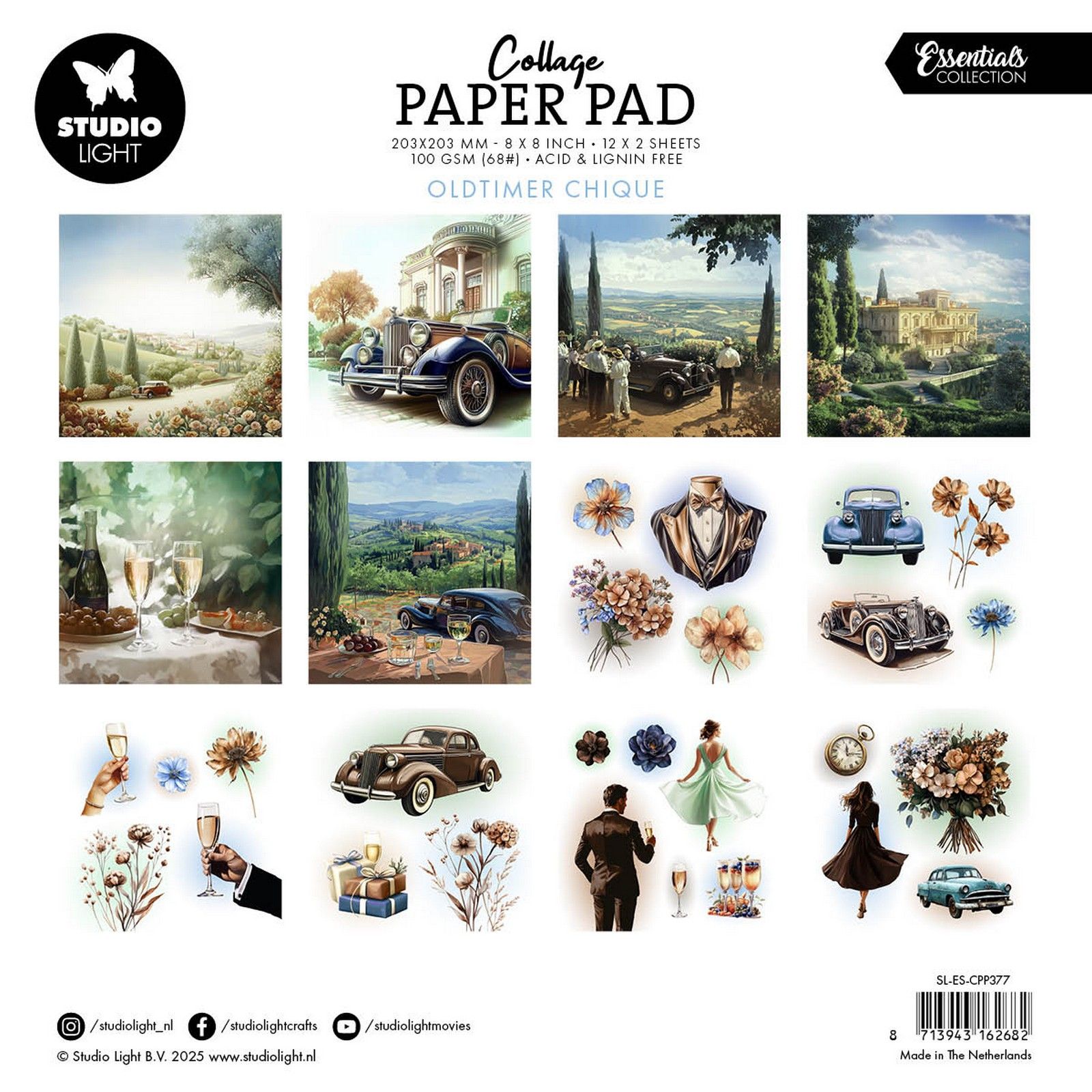 Studio Light • Essentials Collage Paper Pad Oldtimer Chique
