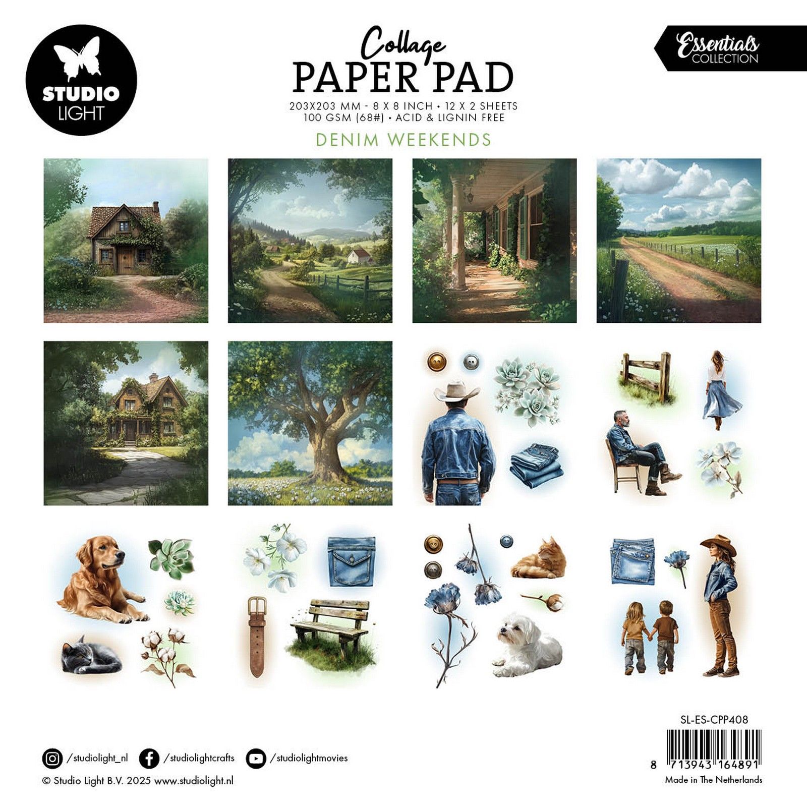 Studio Light • Essentials Collage Paper Pad Denim Weekends