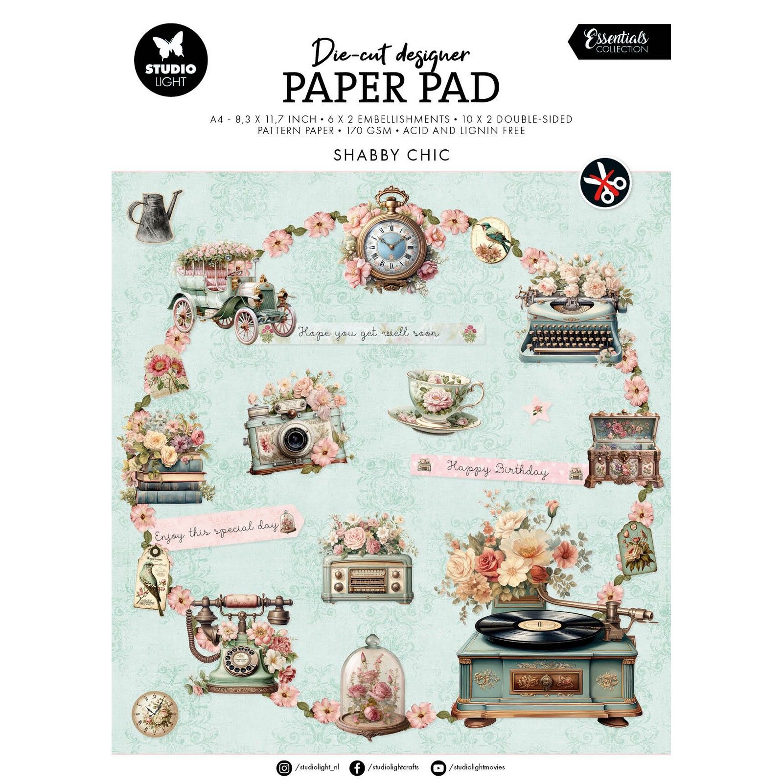 Studio Light • Essentials Die-cut Paper Pad Shabby chic