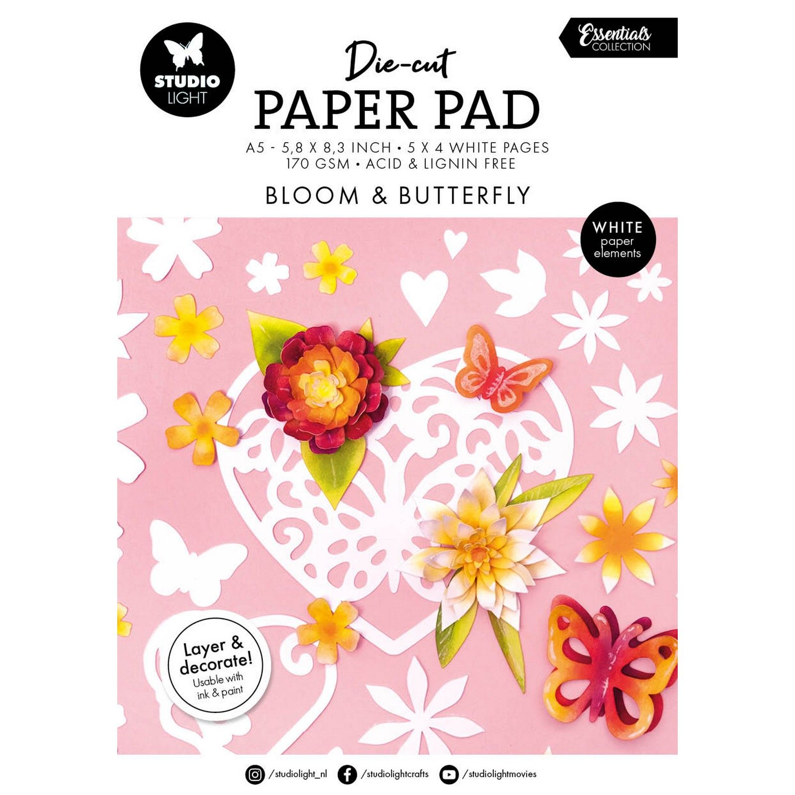 Studio Light • Essentials Die-cut Paper Pad Bloom & Butterfly