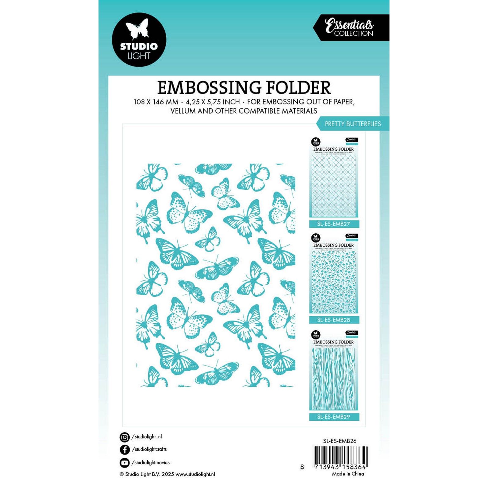 Studio Light • Essentials Embossing folders Pretty butterflies
