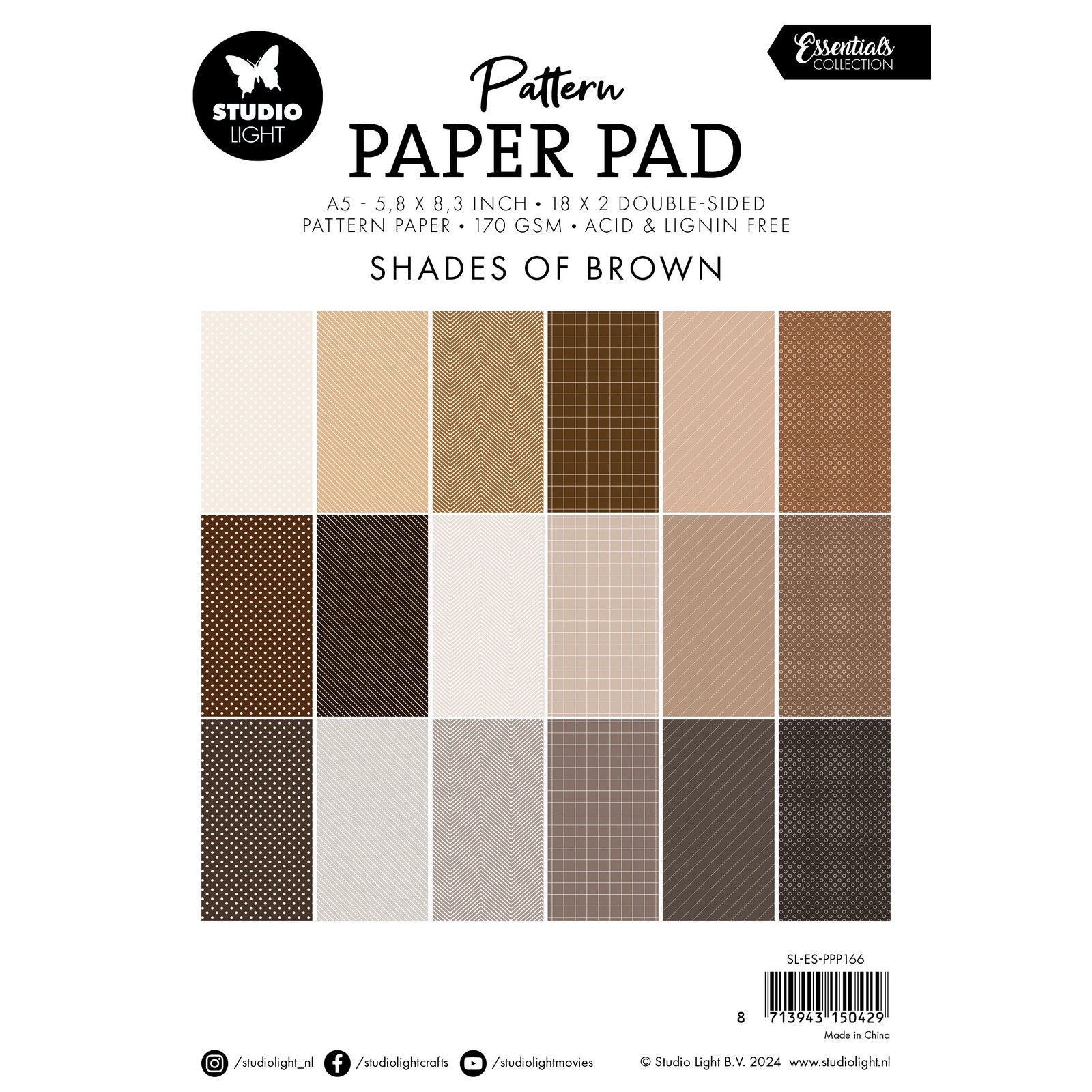 Studio Light • Essentials Pattern Paper Pad Shades Of Brown