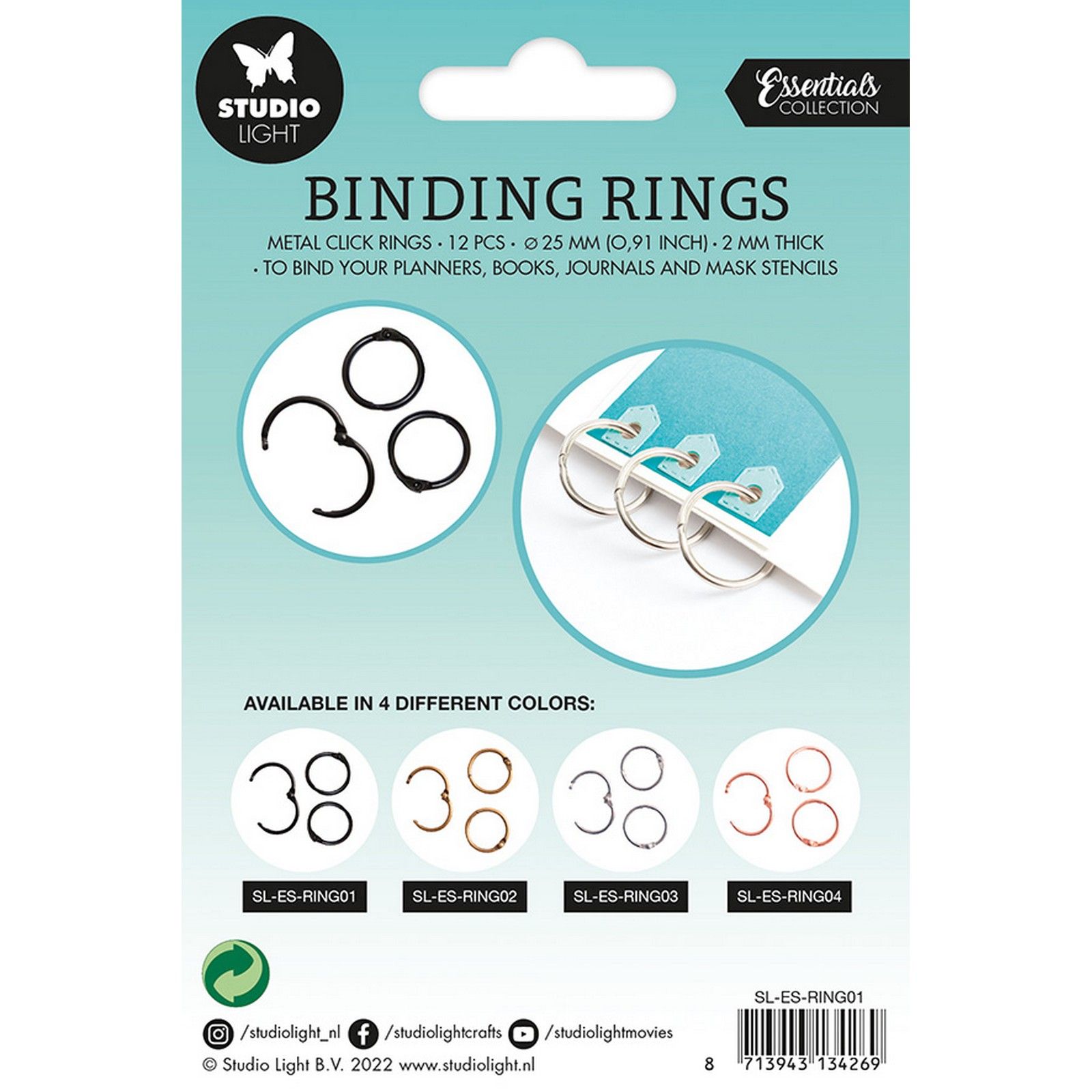 Studio Light • Essentials Binding Click Rings Black