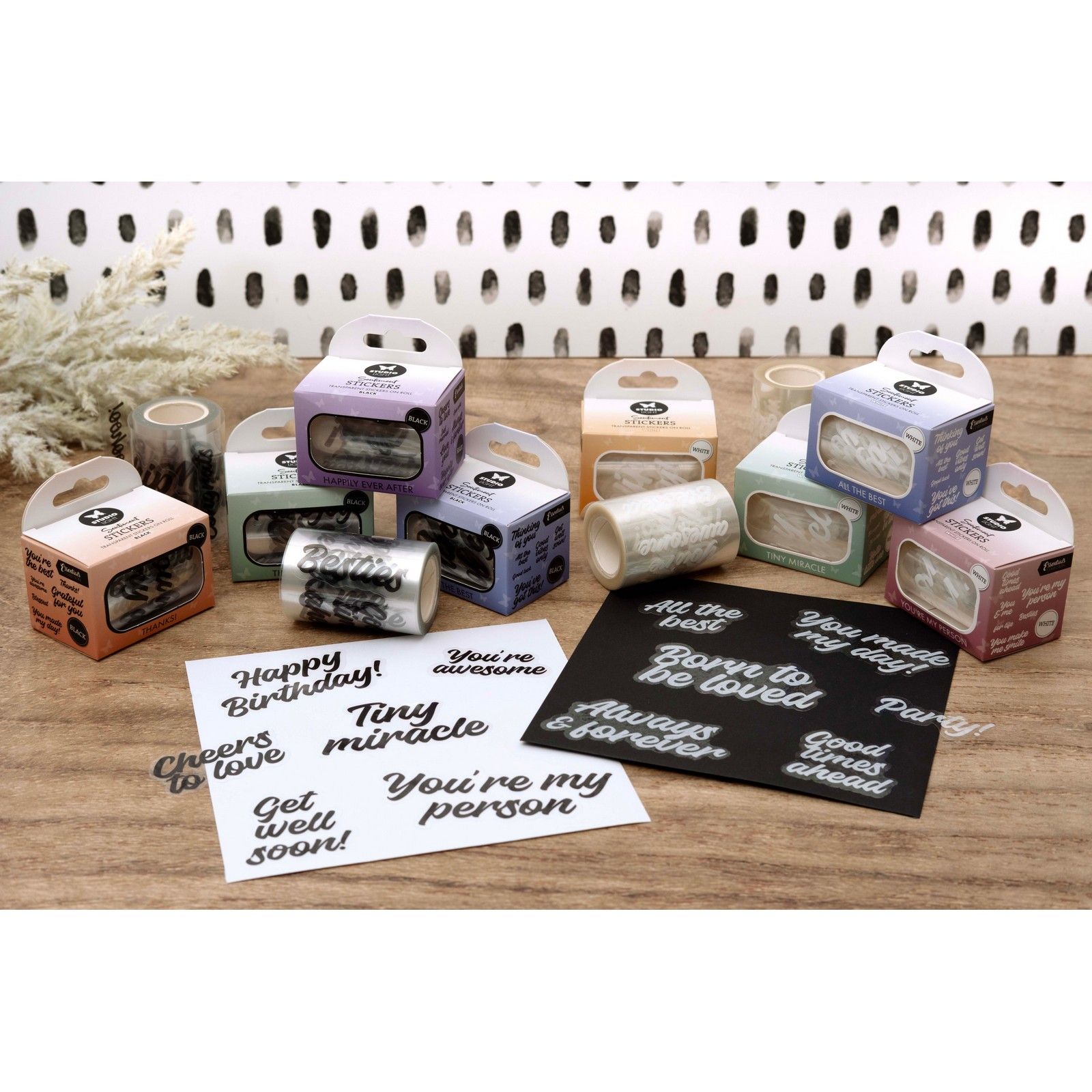 Studio Light • Essentials Clear Stickers White All the best