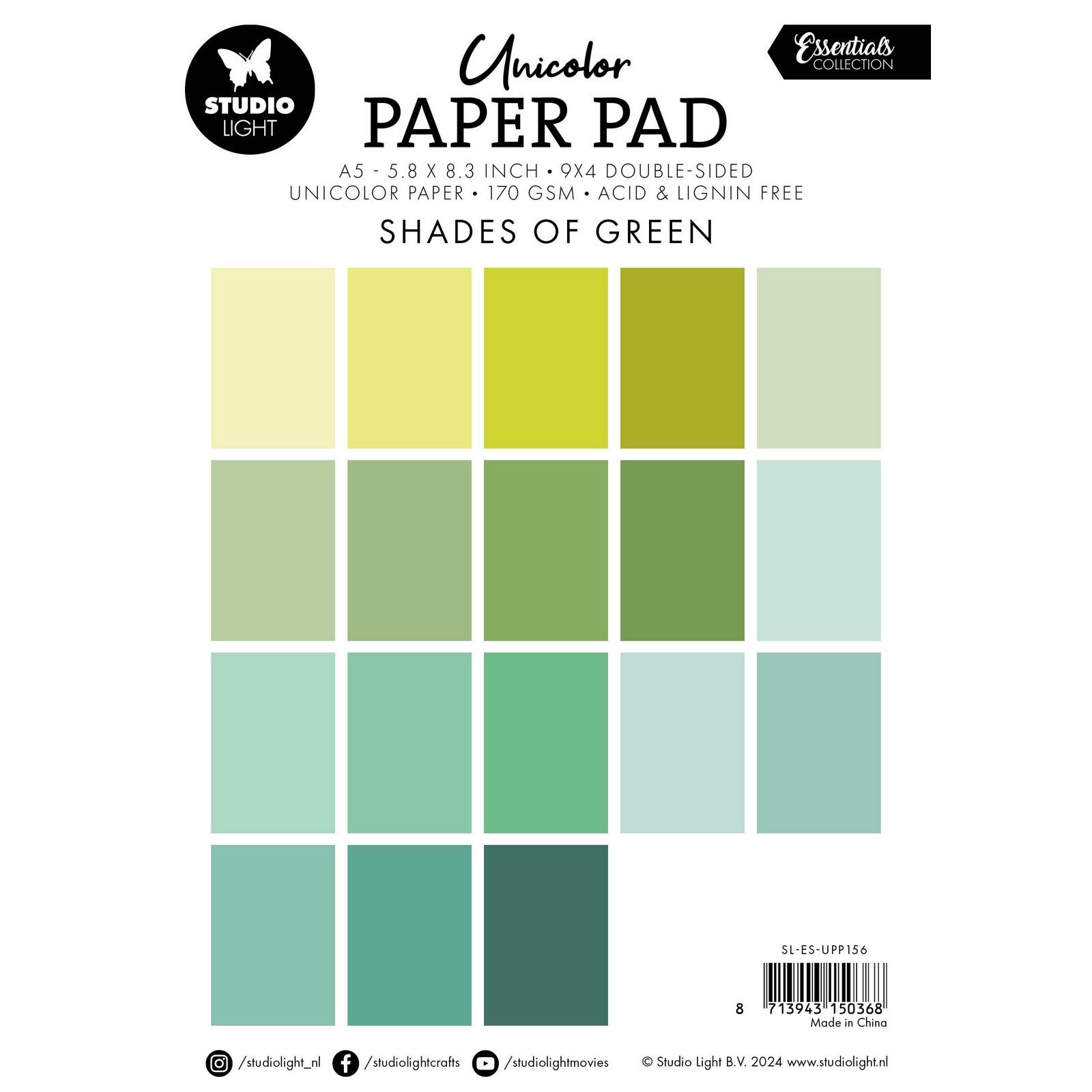 Studio Light • Essentials Unicolor Paper Pad Shades Of Green