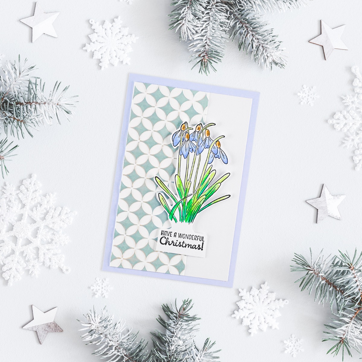 Blue snowdrops card